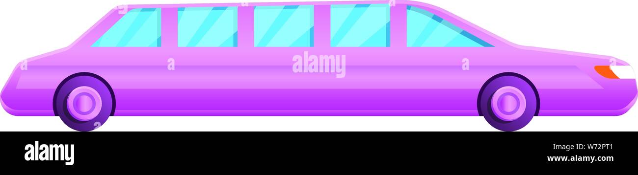 Pink limousine icon. Cartoon of pink limousine vector icon for web ...