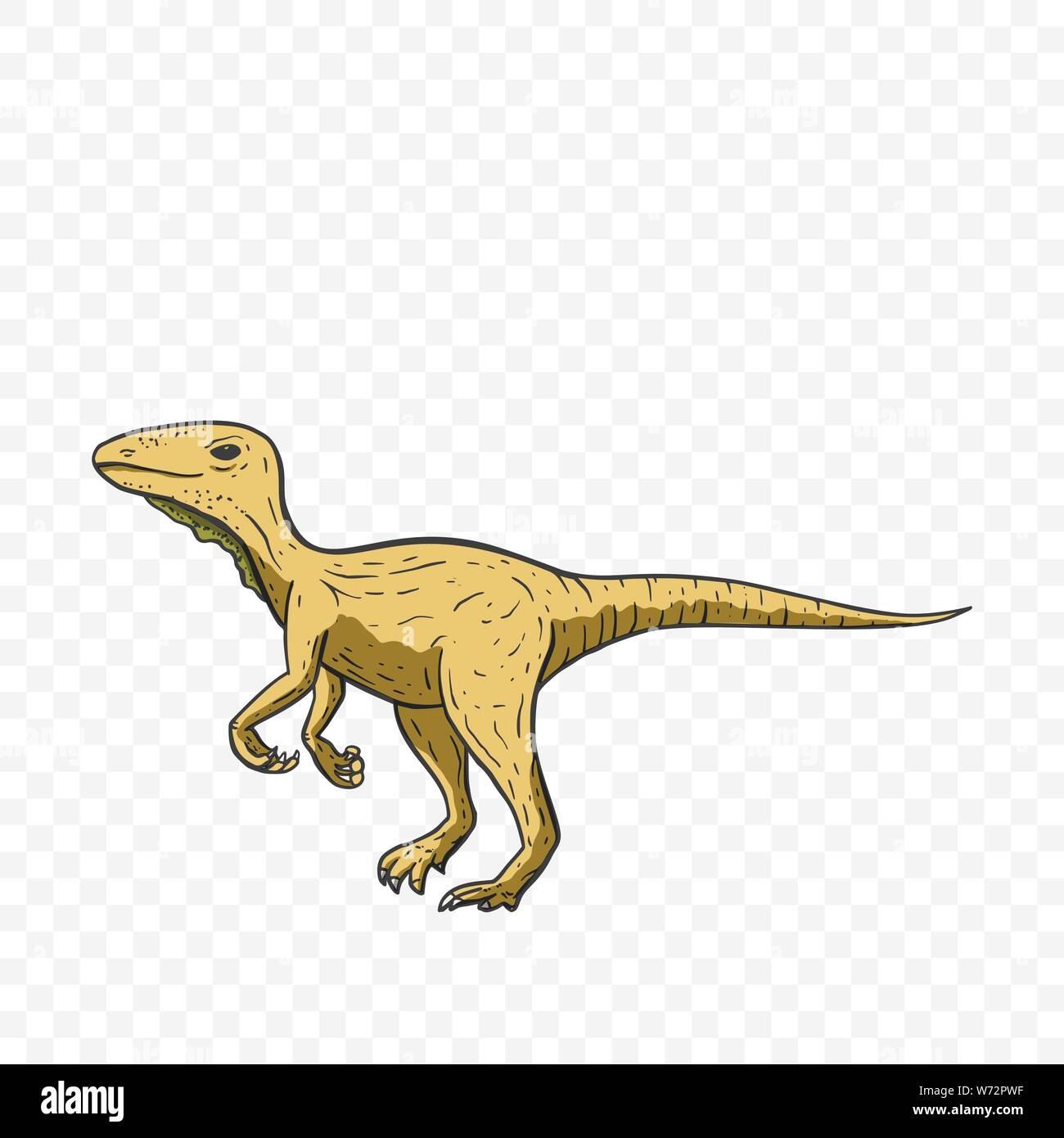 Theropod Dinosaur. Jurassic and Cretaceous animal. Prehistoric vector ...