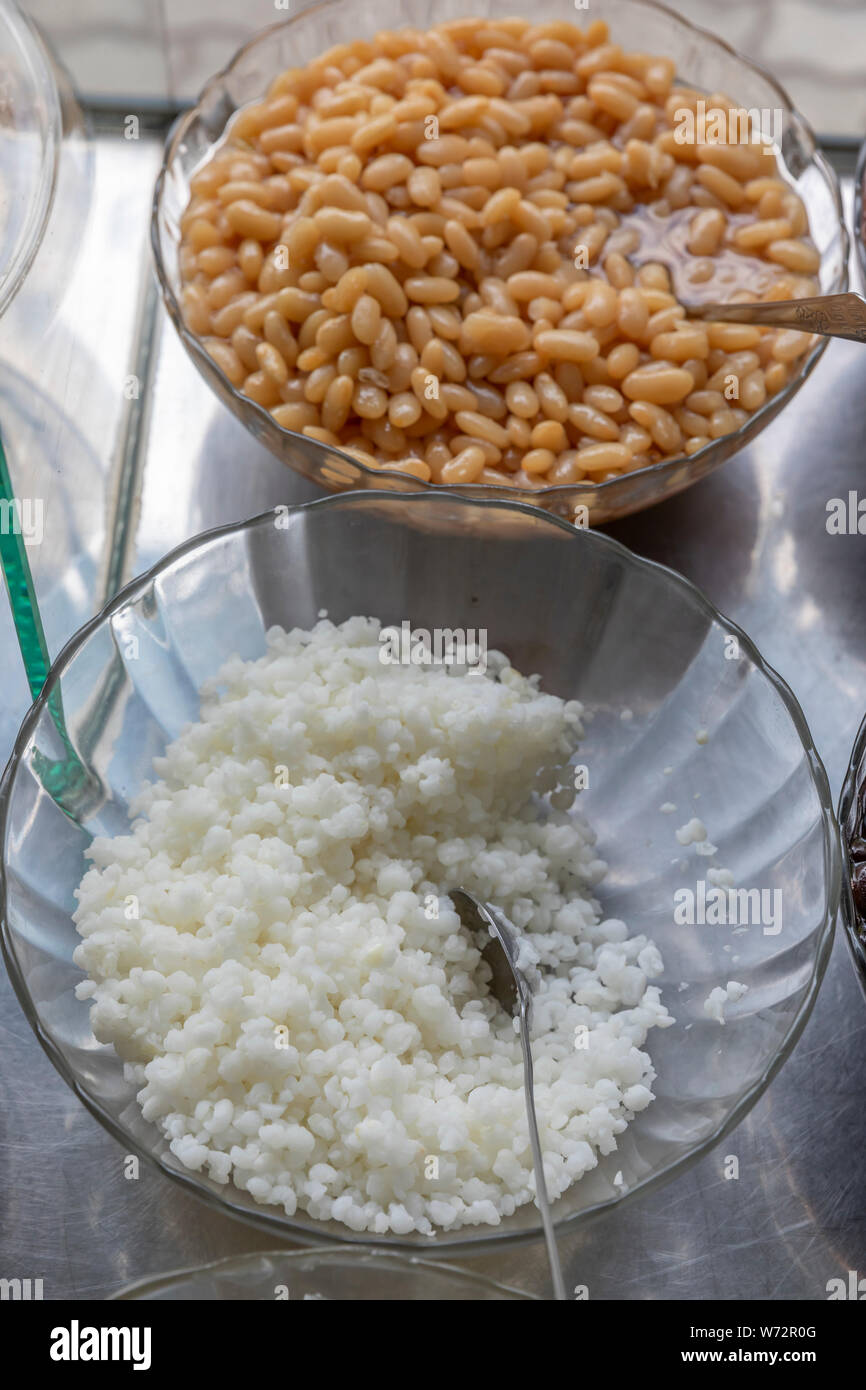 Ingredients used in Vietnamese Street Food arranged on a Stainless ...