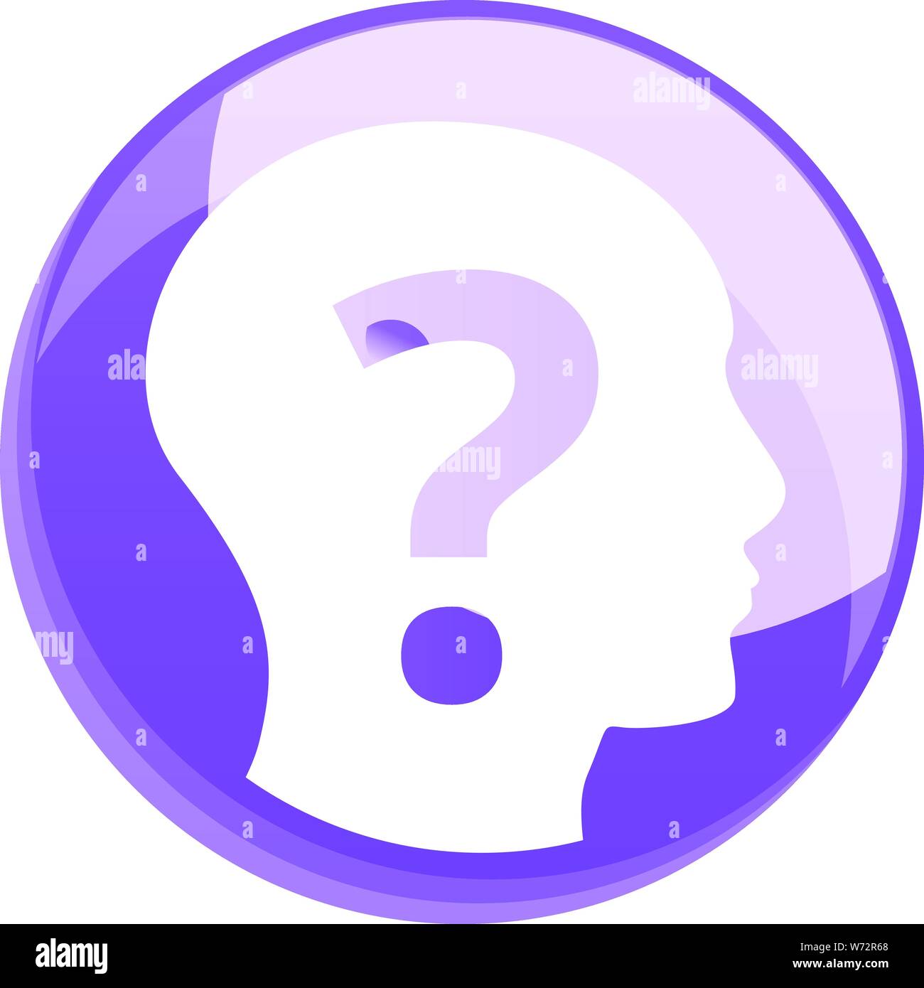 Head question icon. Cartoon of head question vector icon for web design ...