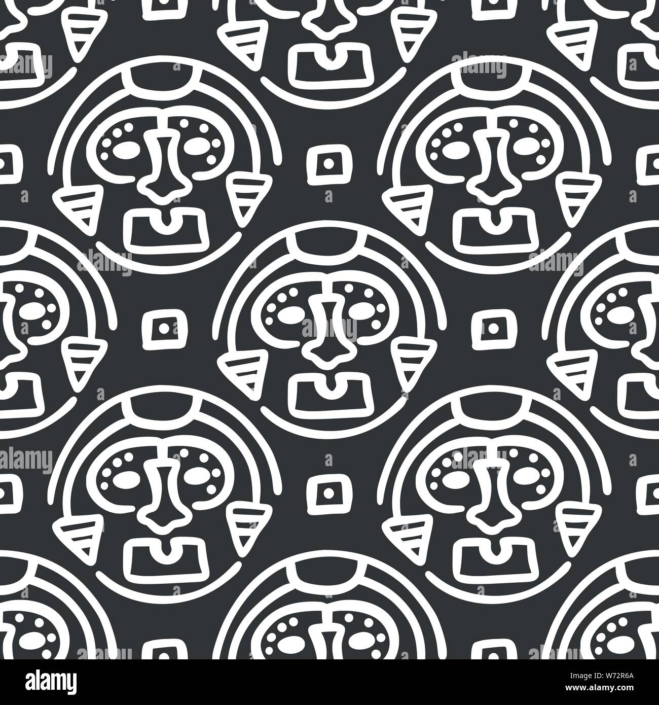 Ancient Aztec Art Black And White