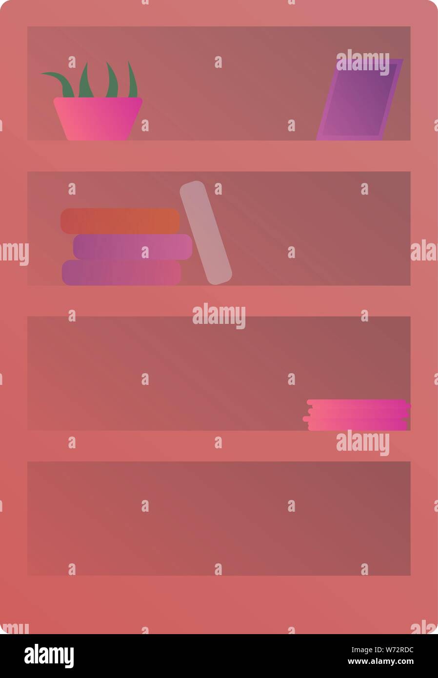 Wood book shelf icon. Cartoon of wood book shelf vector icon for web ...