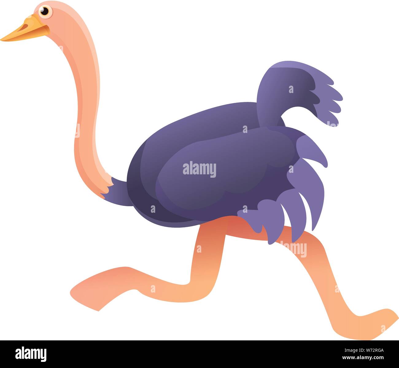 Running ostrich icon. Cartoon of running ostrich vector icon for web ...