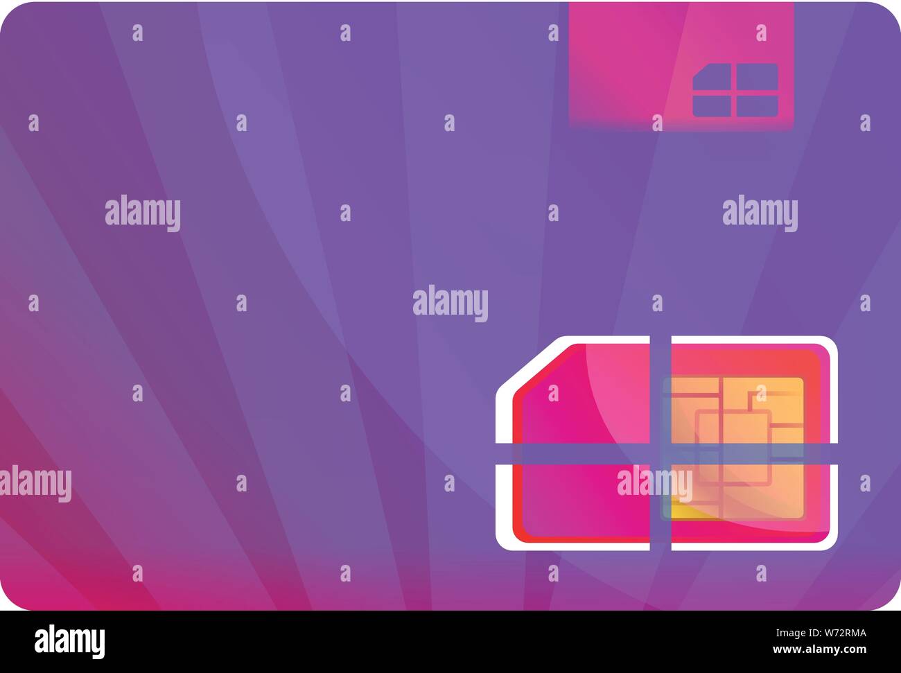 Purple phone sim card icon. Cartoon of purple phone sim card vector ...