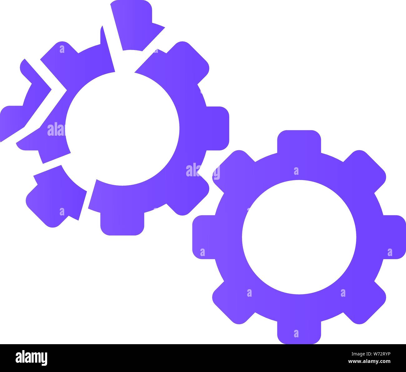 Cracked gear icon. Cartoon of cracked gear vector icon for web design ...