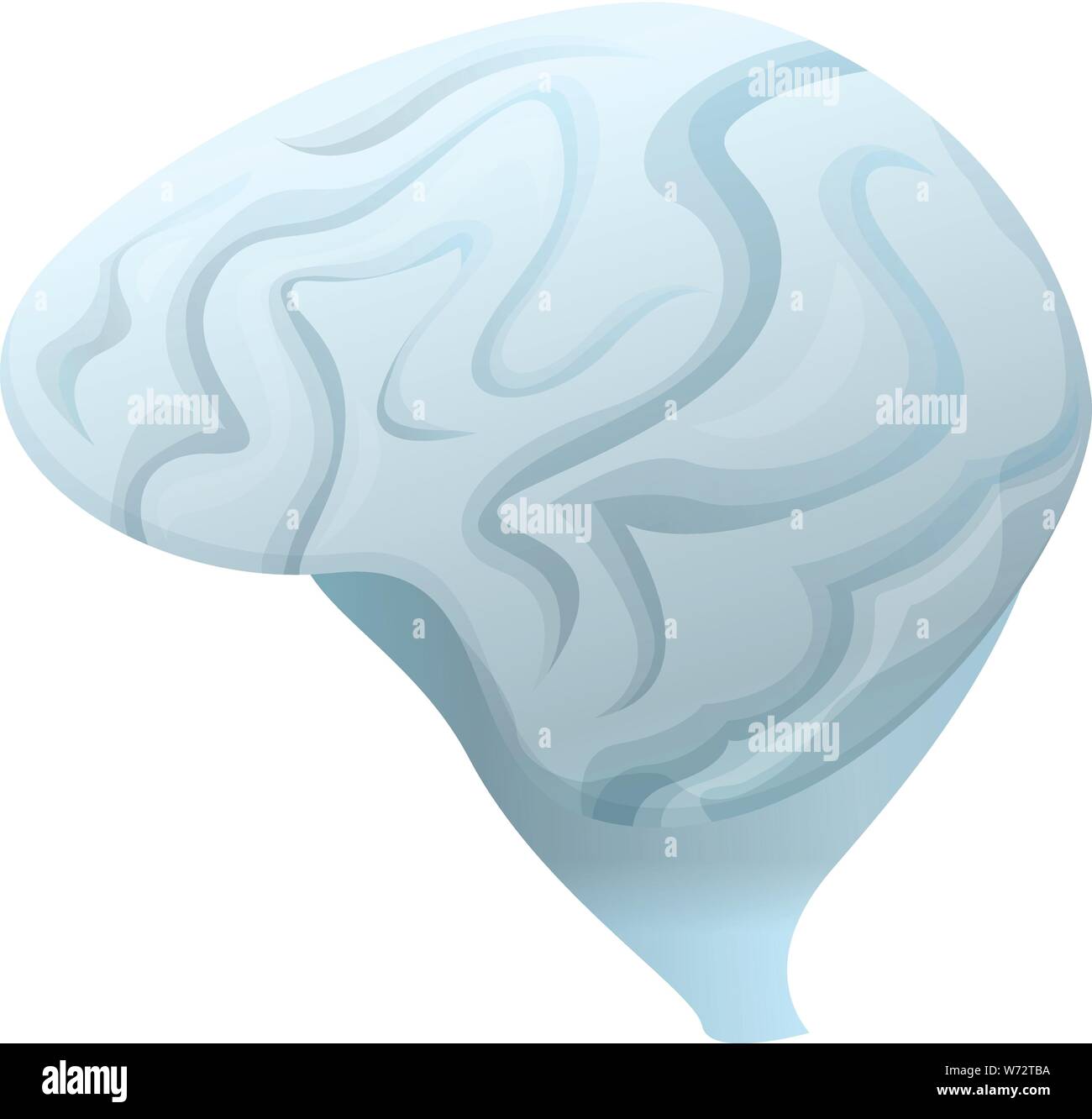 Grey brain icon. Cartoon of grey brain vector icon for web design ...