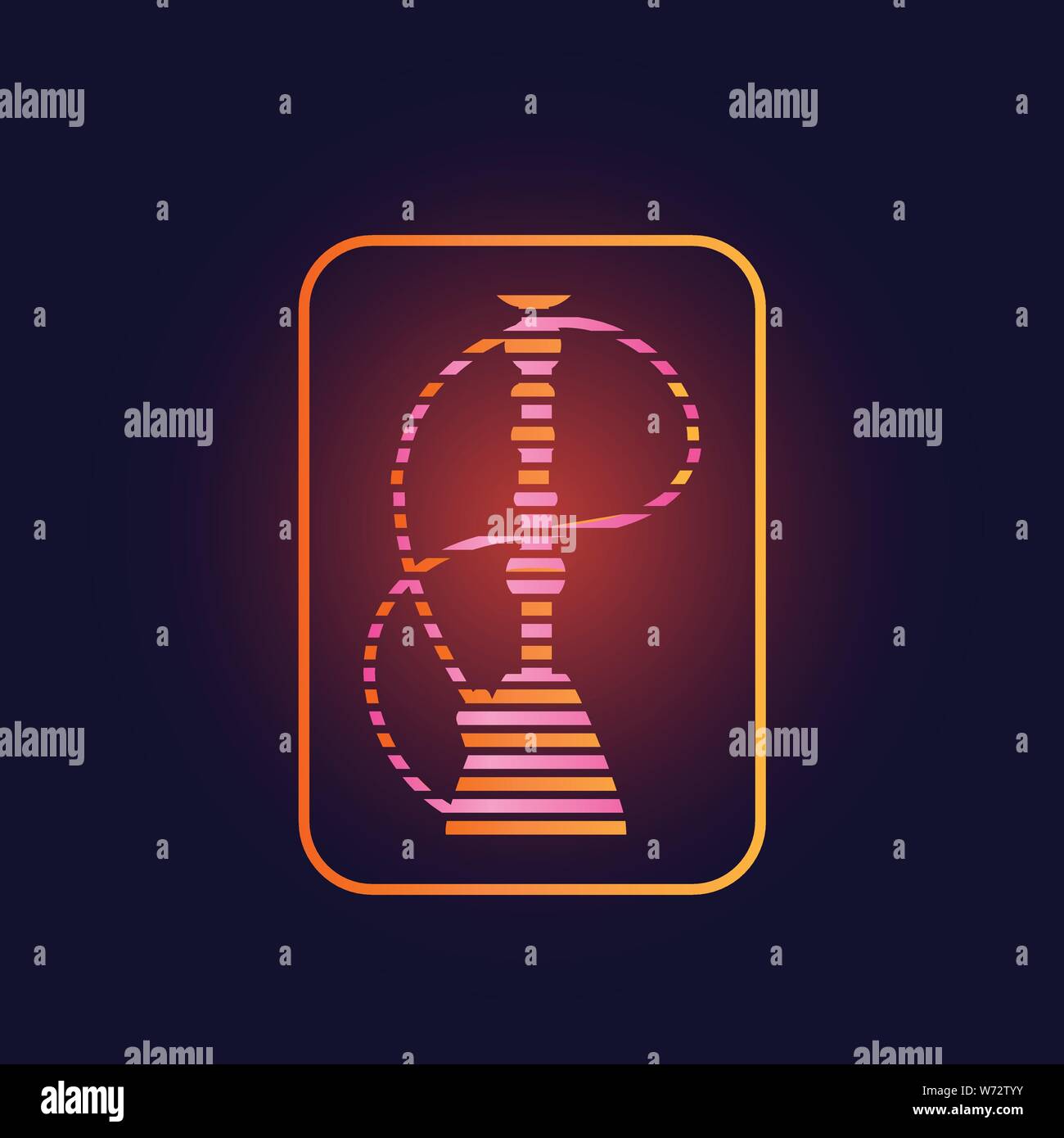 Neon graphic hookah icon. Cartoon of neon graphic hookah vector icon ...