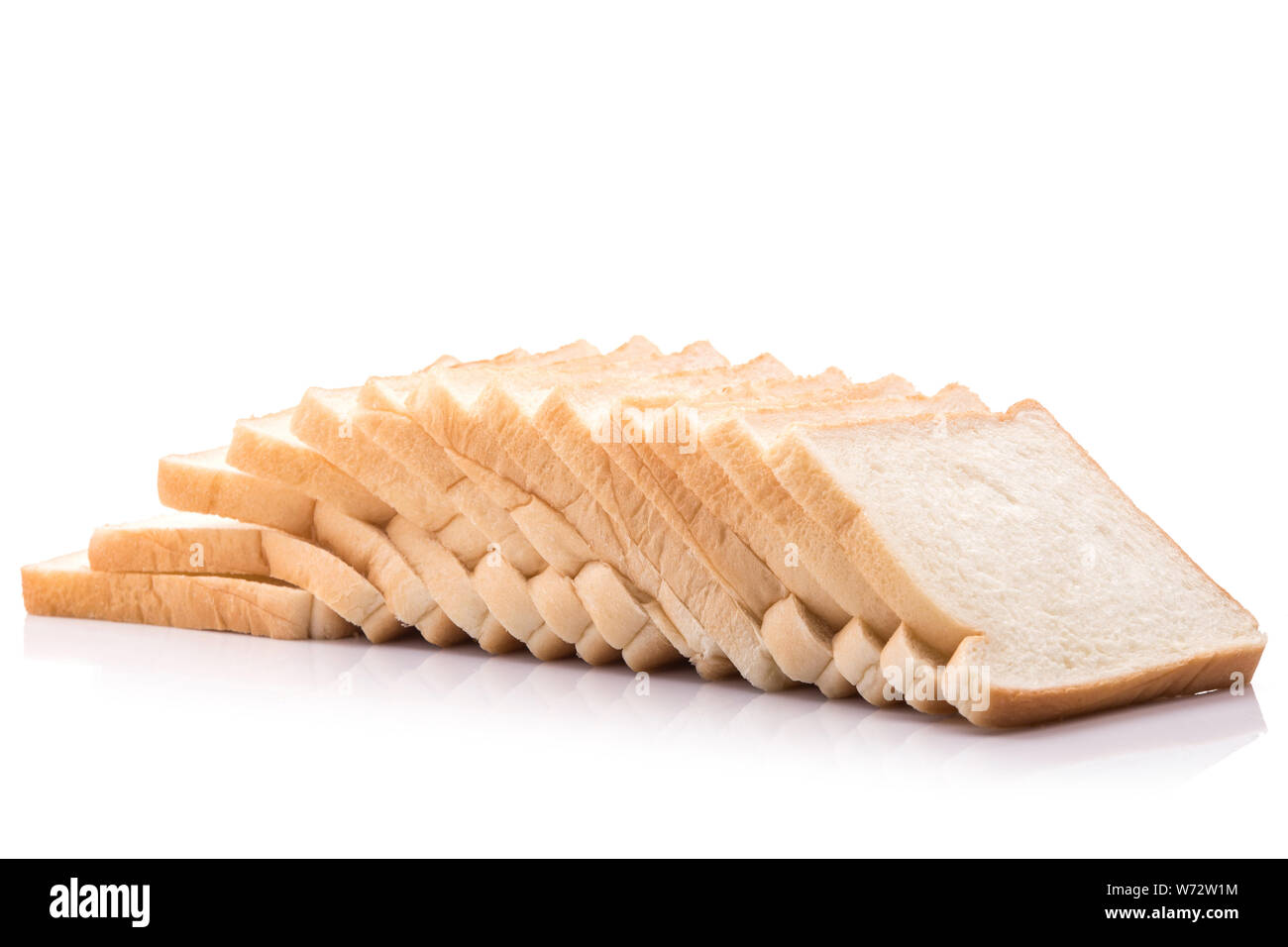 Slices of fresh white bread isolated on white background Stock Photo ...