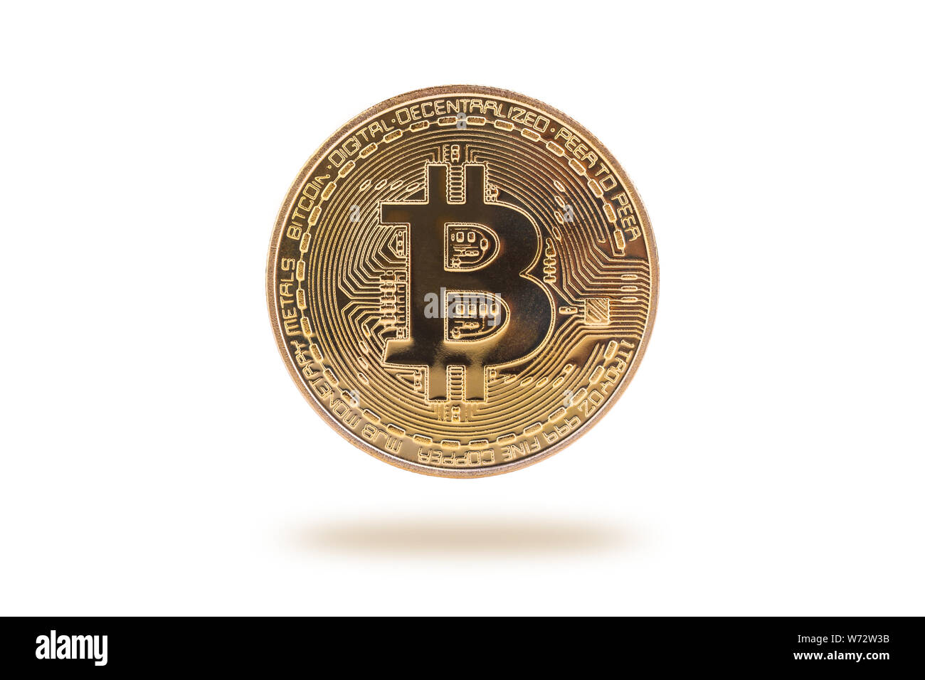 Bitcoin. Golden coin with bitcoin symbol isolated on white background ...