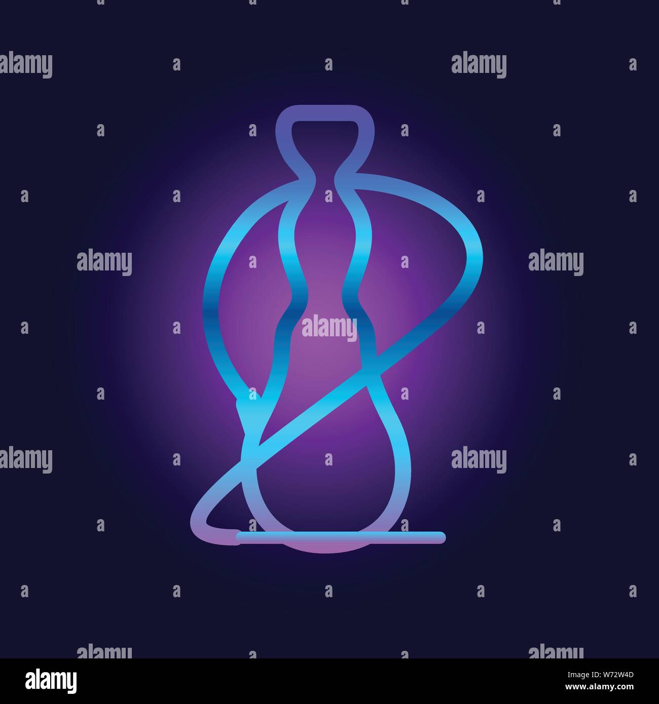 Neon hookah icon. Cartoon of neon hookah vector icon for web design ...