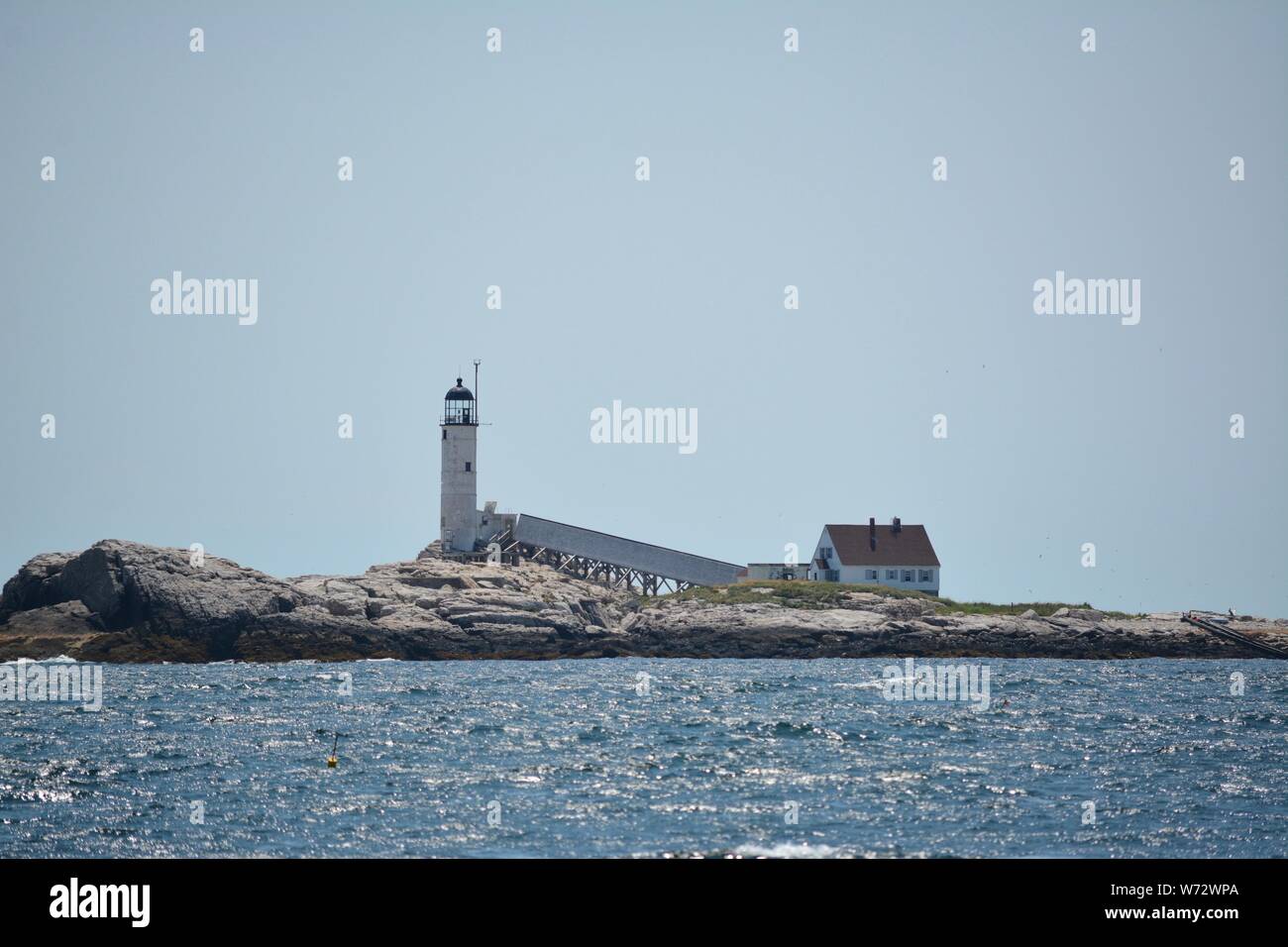 White Island Lighthouse in the Isles of Shoals, New Hampshire Stock ...