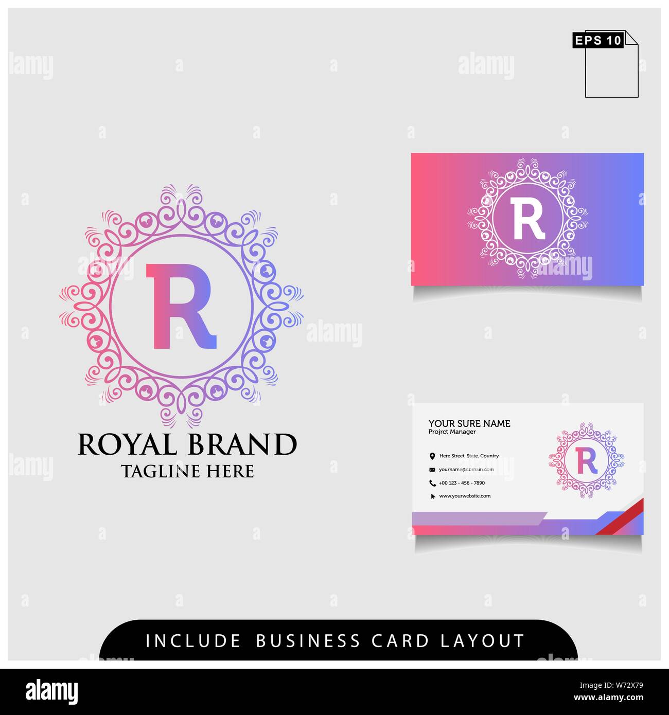 logo design royal brand modern concept with gradient colors Stock ...