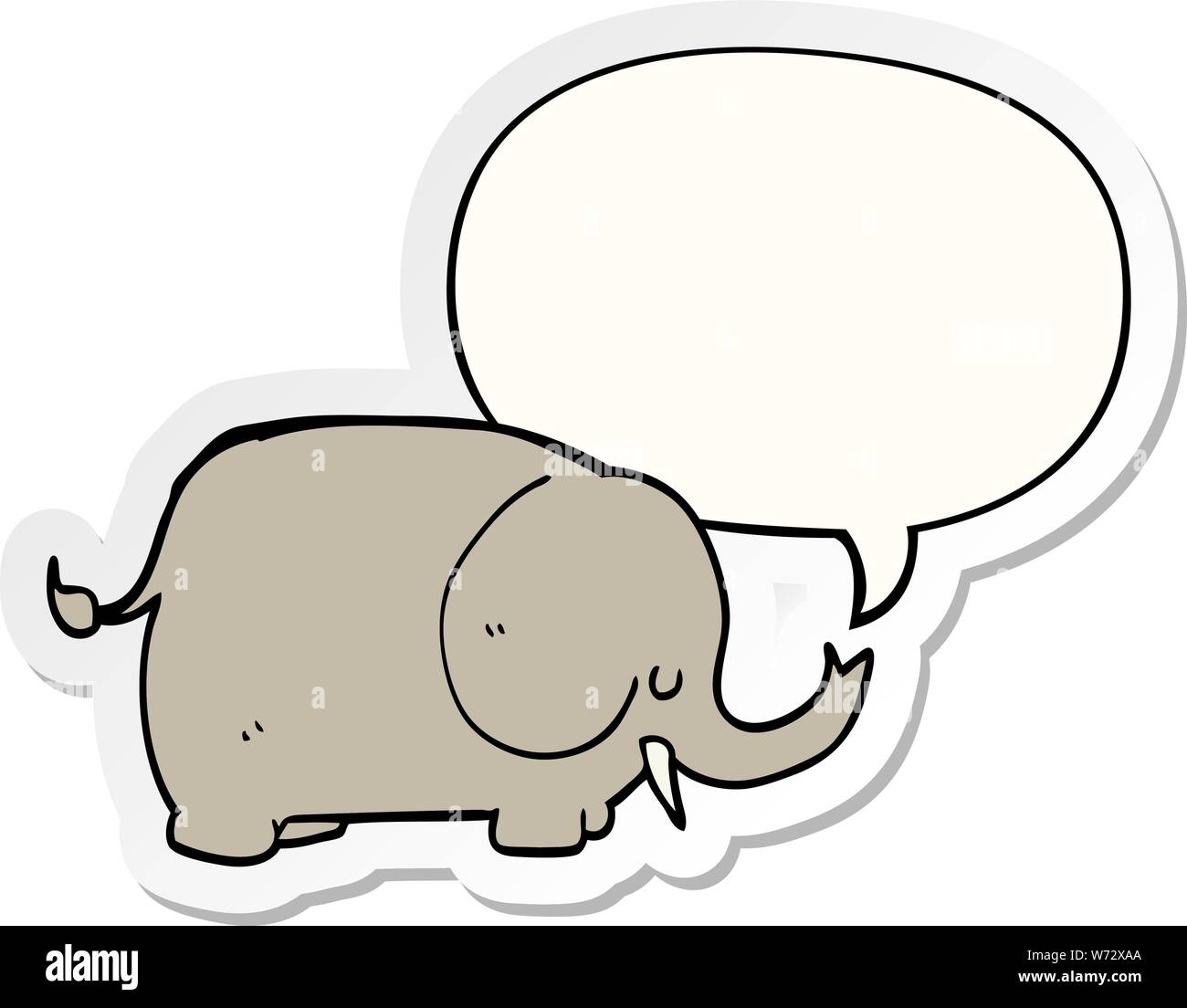 cartoon elephant with speech bubble sticker Stock Vector Image & Art ...