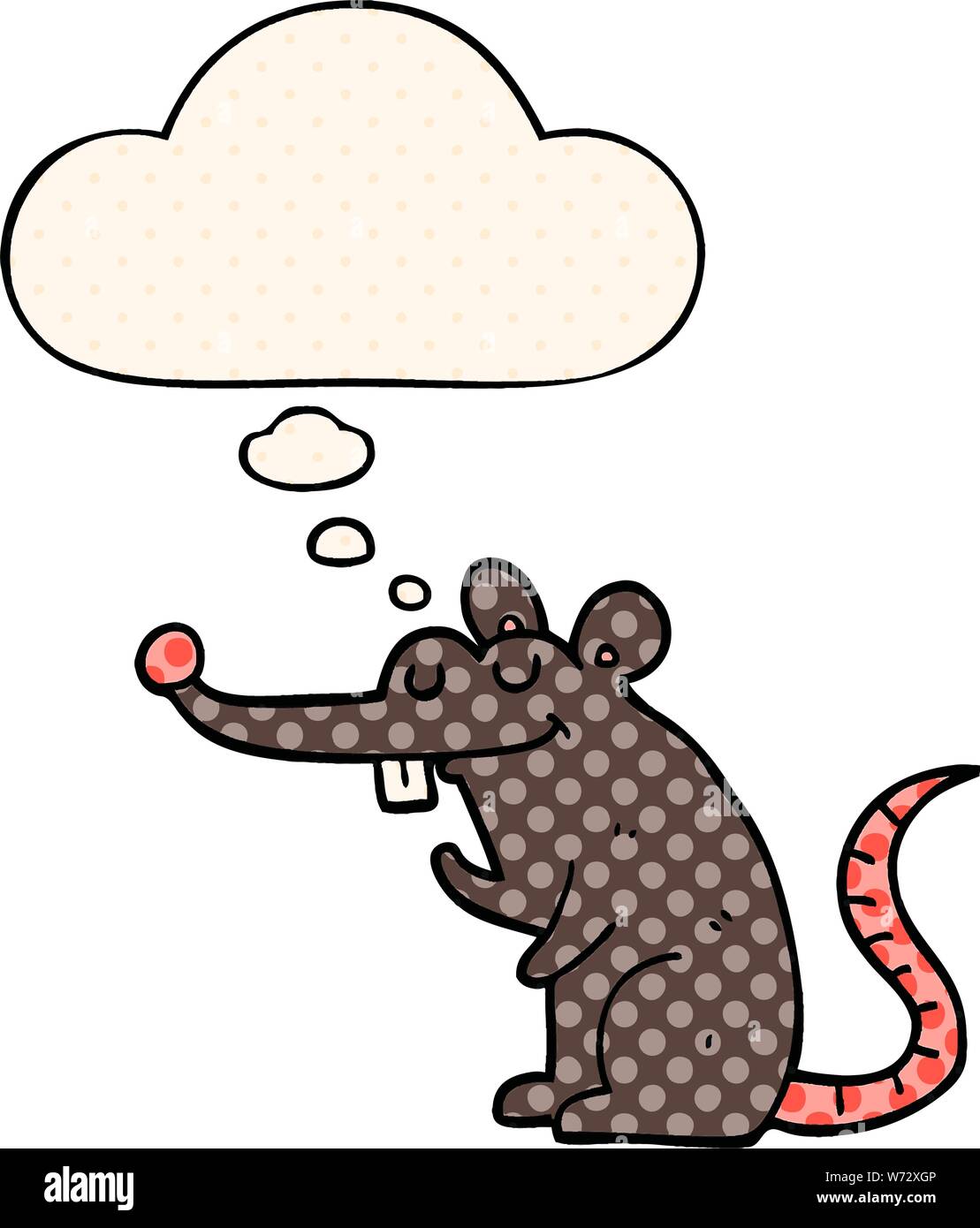 cartoon rat with thought bubble in comic book style Stock Vector Image ...