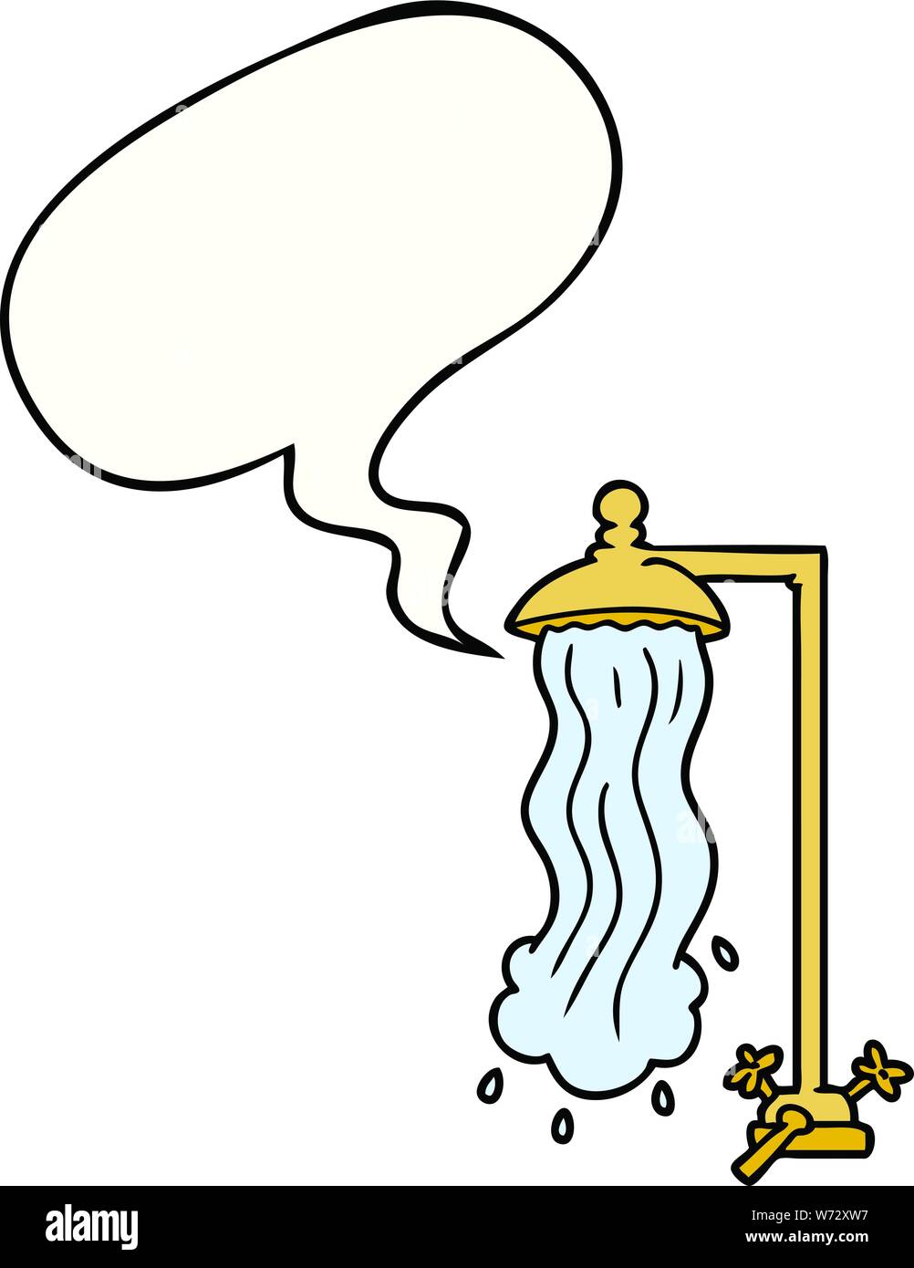 cartoon shower with speech bubble Stock Vector Image & Art - Alamy