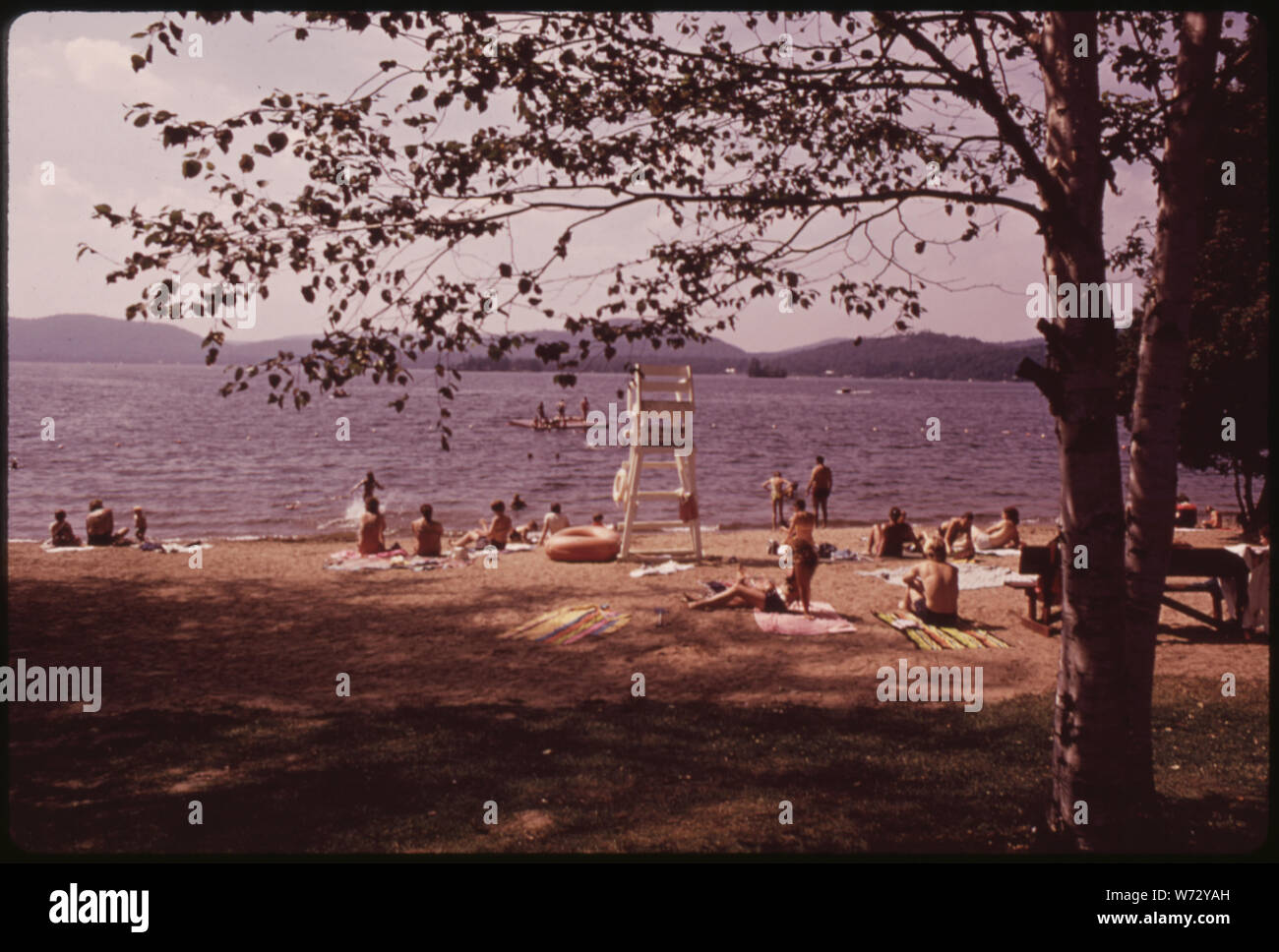 PUBLIC BEACH AT INLET, NEW YORK IN THE ADIRONDACK FOREST PRESERVE Stock ...