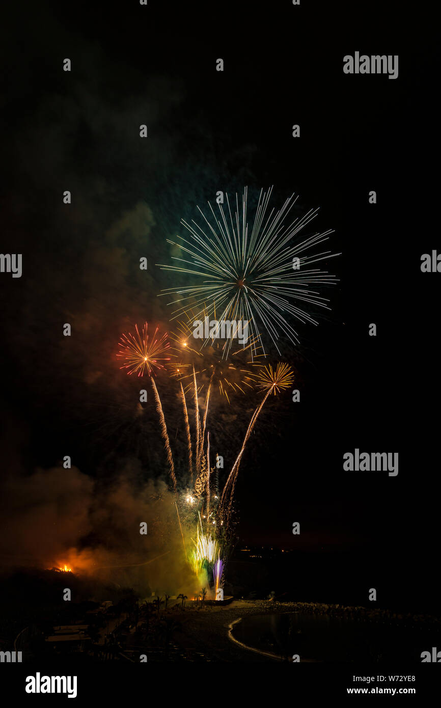 4 August 2019. Fireworks display in the middle of the night to ...