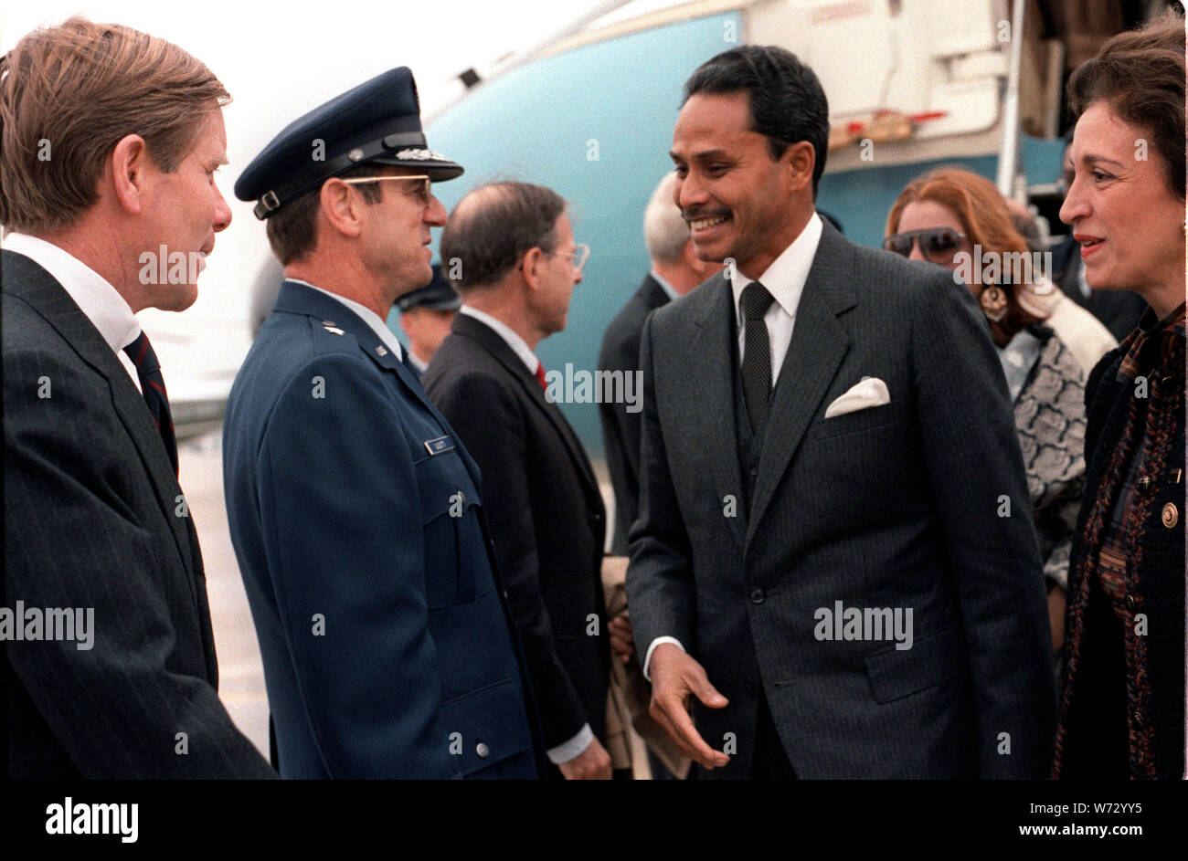President Hussain Mohammad Ershad of Bangladesh arrives for a state ...