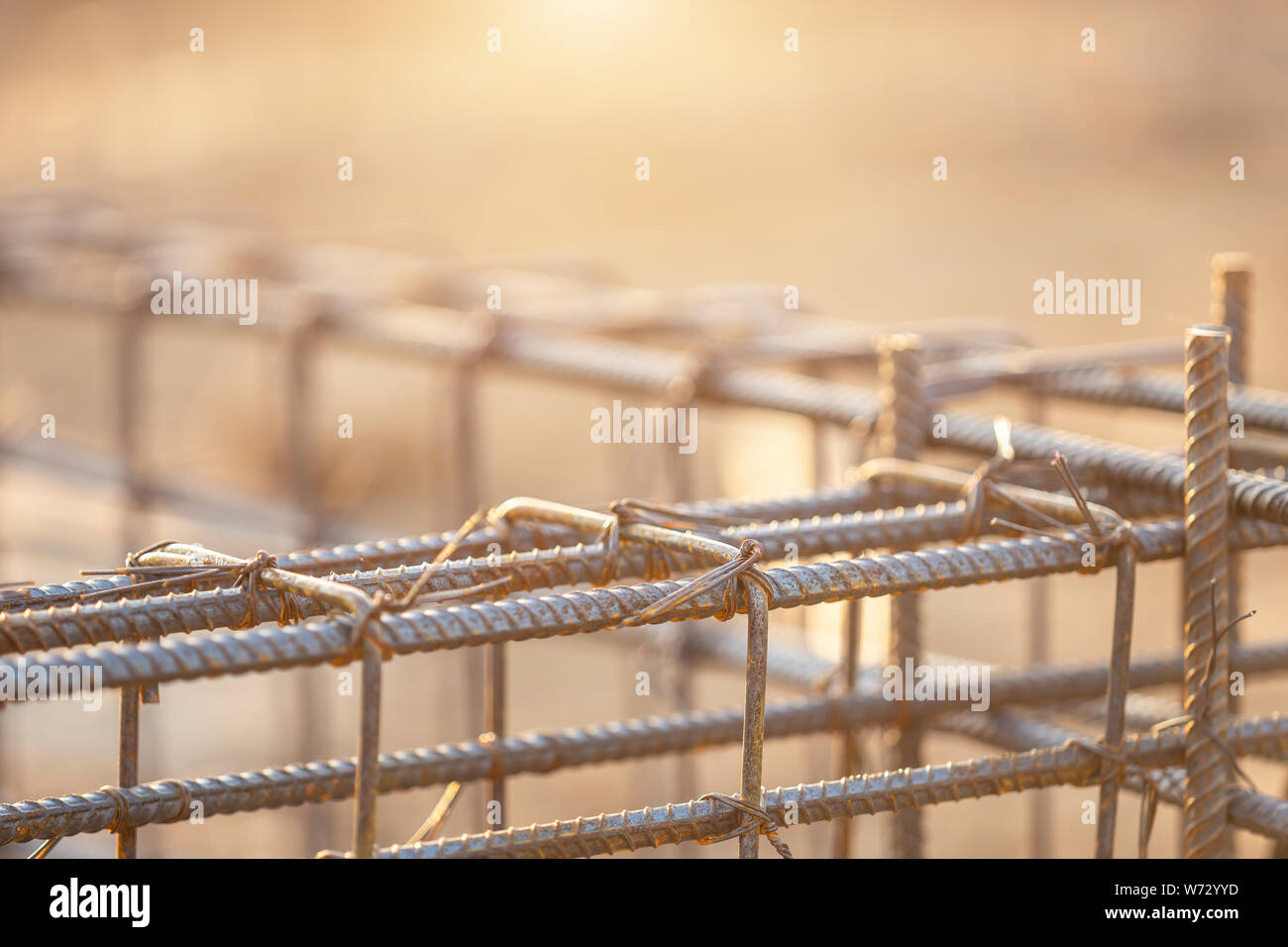 Rebar steel for Grade Beam/Ground beam in process of house building ...