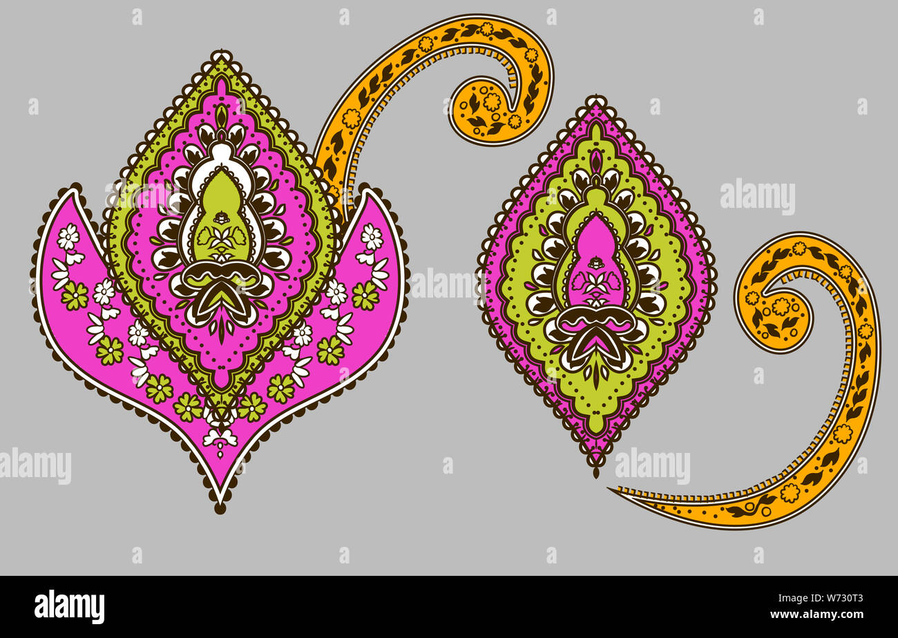 Vector set paisley pattern. Isolated elements for you design Stock ...