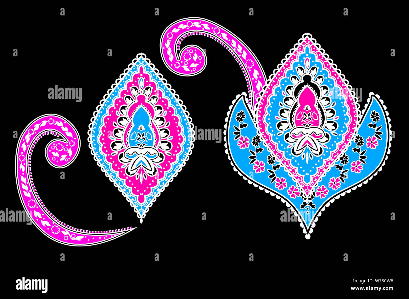 Vector set paisley pattern. Isolated elements for you design Stock ...