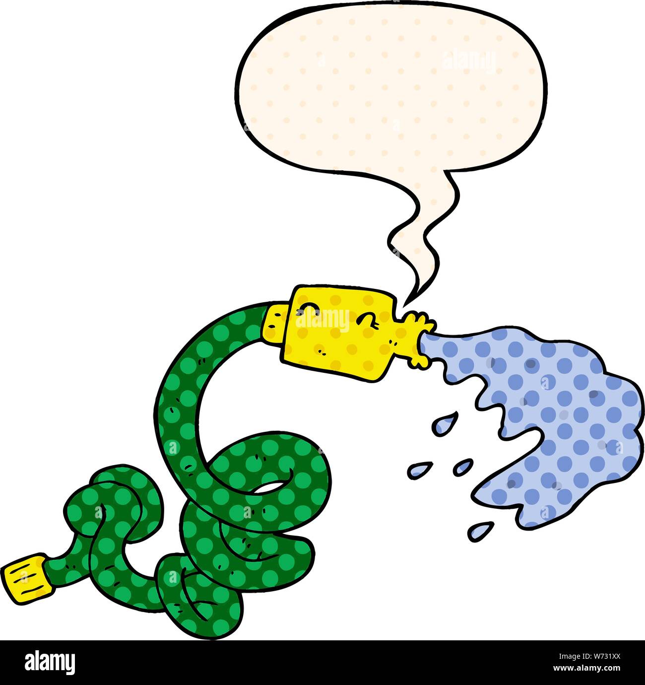 cartoon hosepipe with speech bubble in comic book style Stock Vector ...