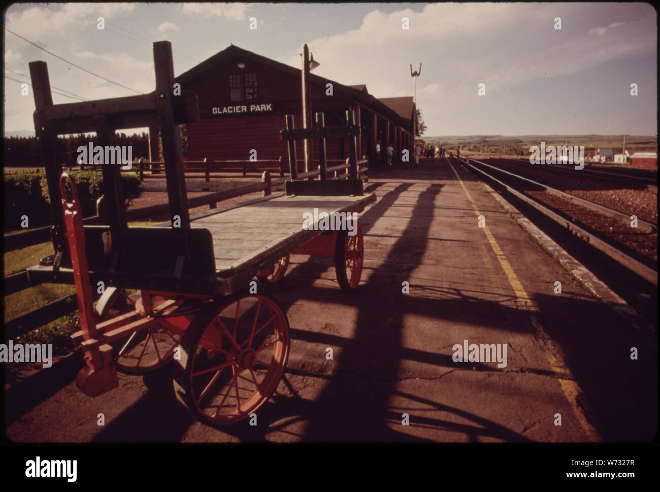 RUSTIC STATION AT EAST GLACIER PARK, MONTANA, WHERE ONE CHICAGO BOUND ...