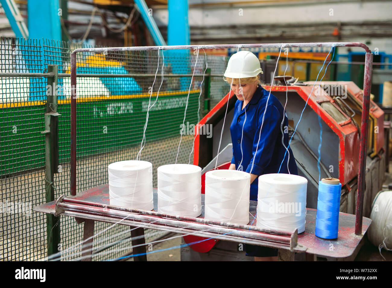 nylon rope factory, rope factory, rubber production Stock Photo - Alamy