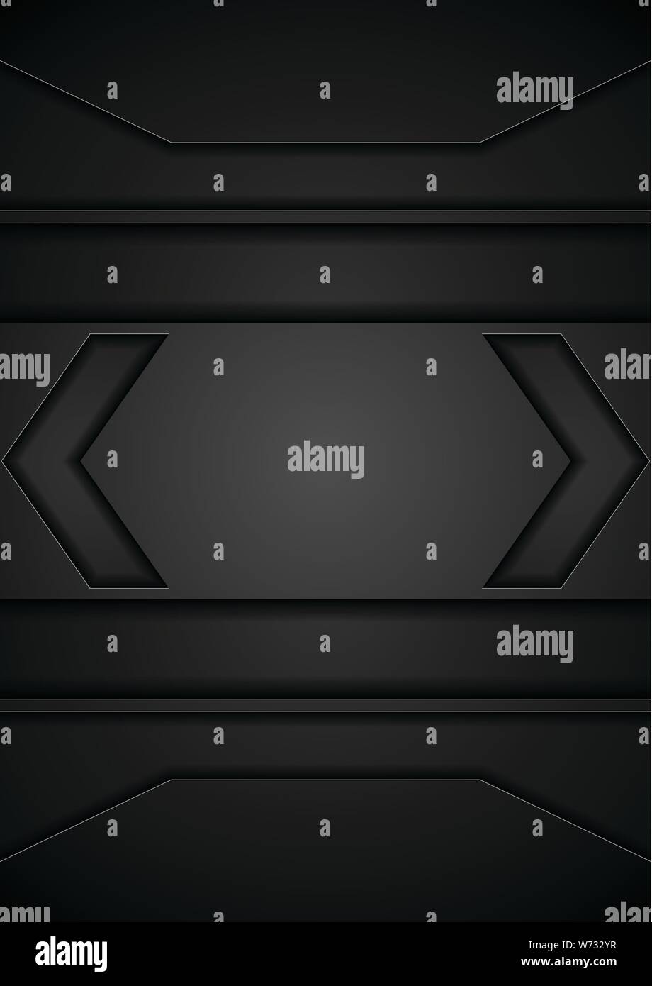Black technical concept abstract background with arrows. Vector ...