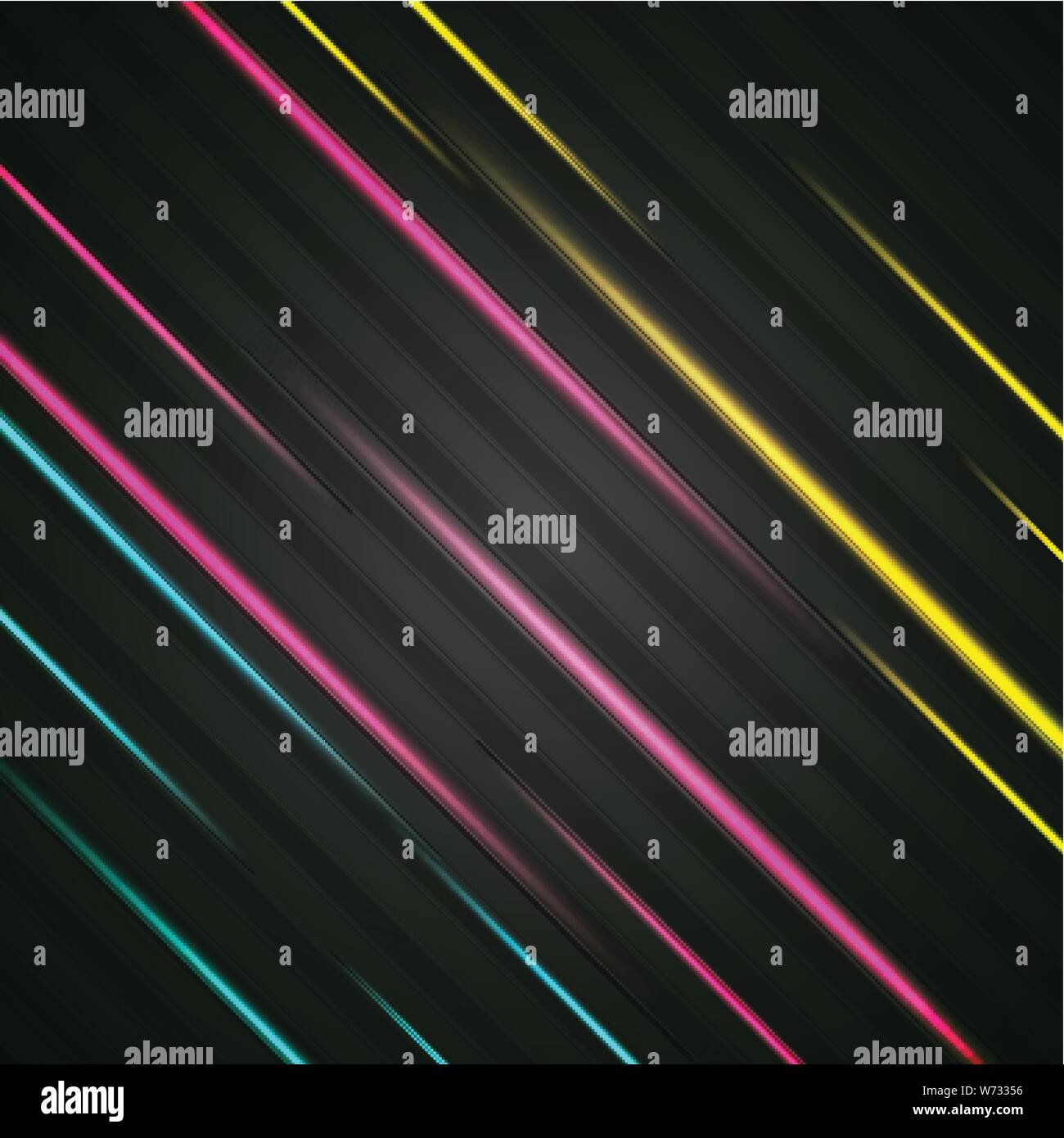 Colorful glowing stripes on black background. Abstract shiny vector ...