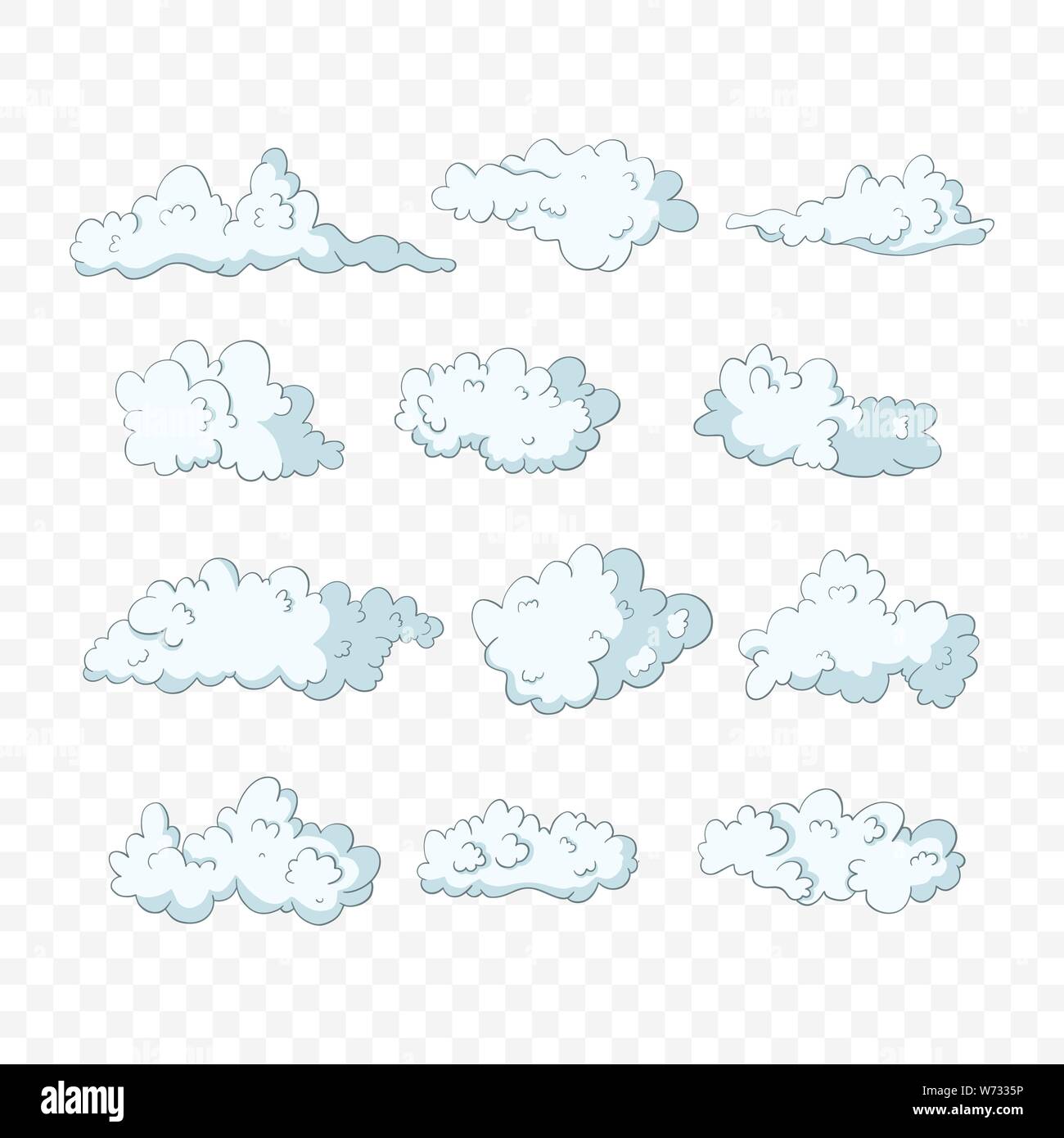 Cloud vector set. Sky icon collection. Cartoon signs Stock Vector Image ...