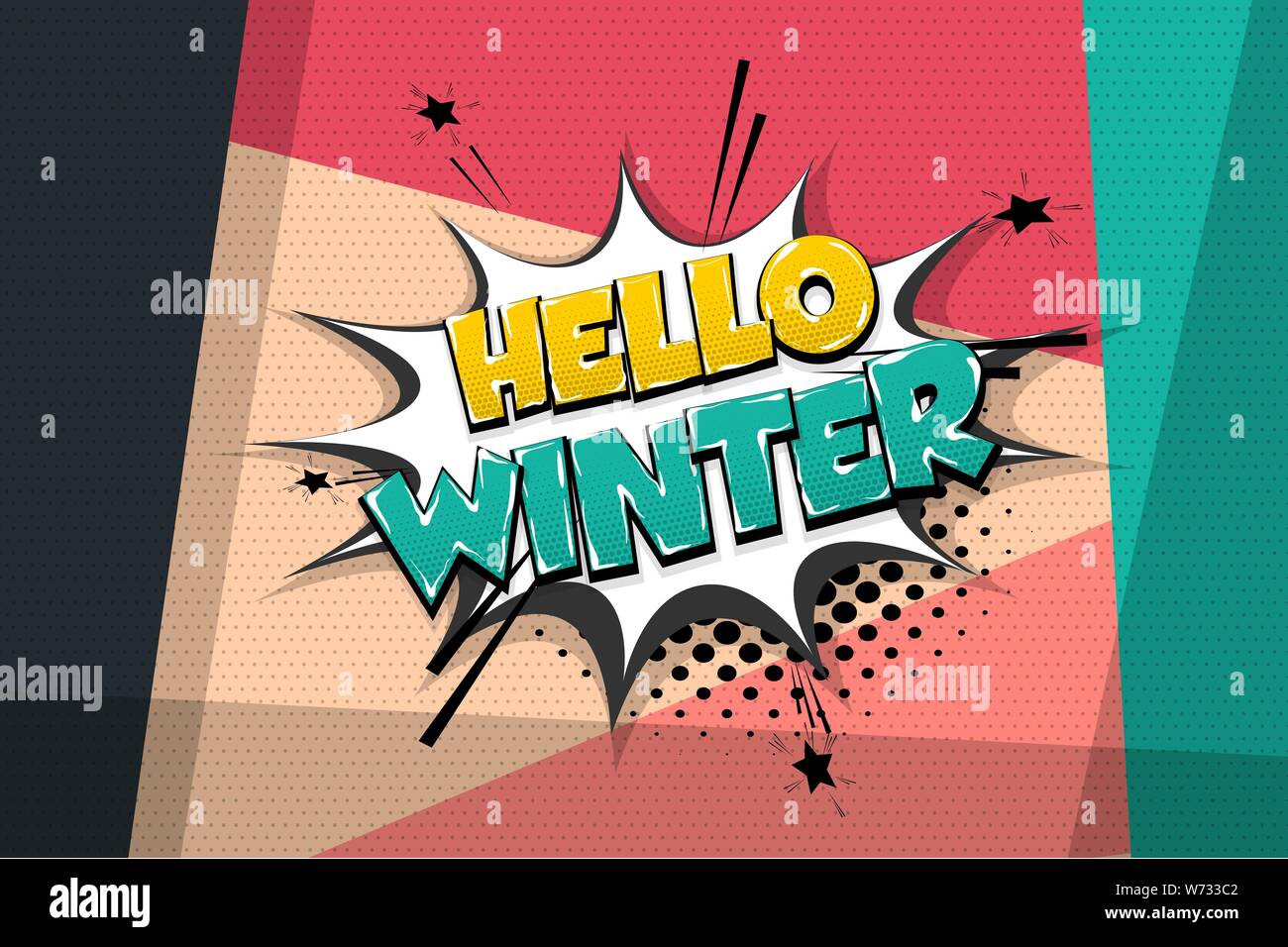 Winter comic text speech bubble pop art Stock Vector Image & Art - Alamy