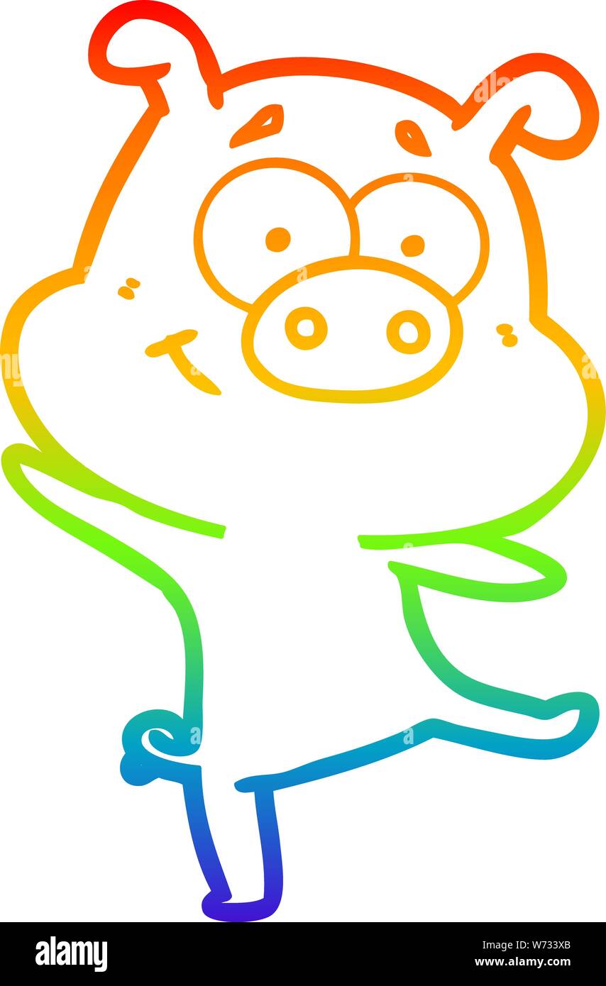 Happy cartoon pig dancing smiling hi-res stock photography and images ...