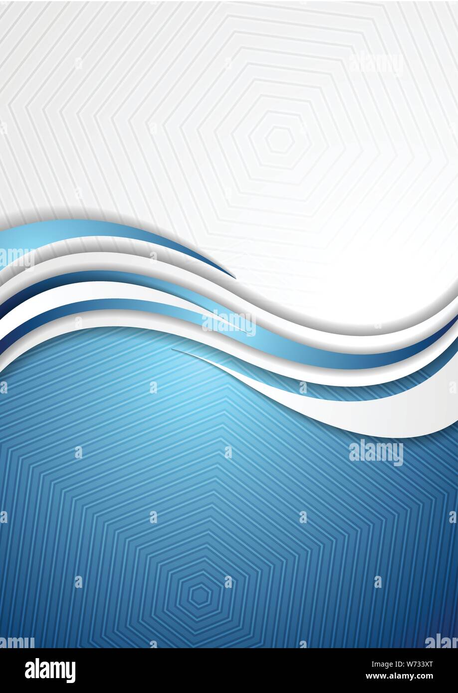 Abstract blue and grey wavy tech background. Modern elegant waves ...