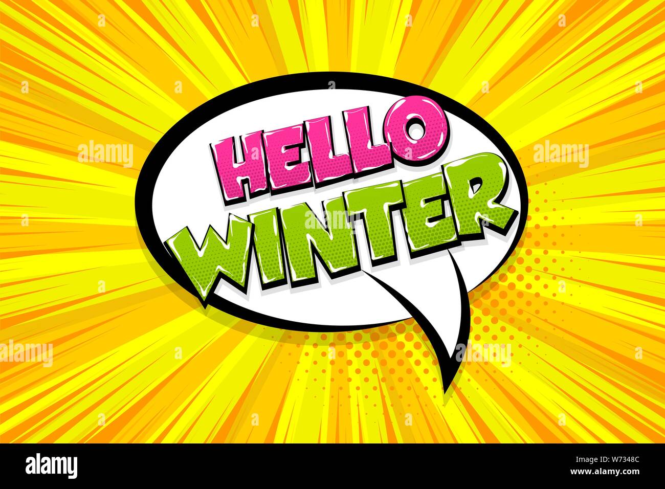 Winter comic text speech bubble pop art Stock Vector Image & Art - Alamy