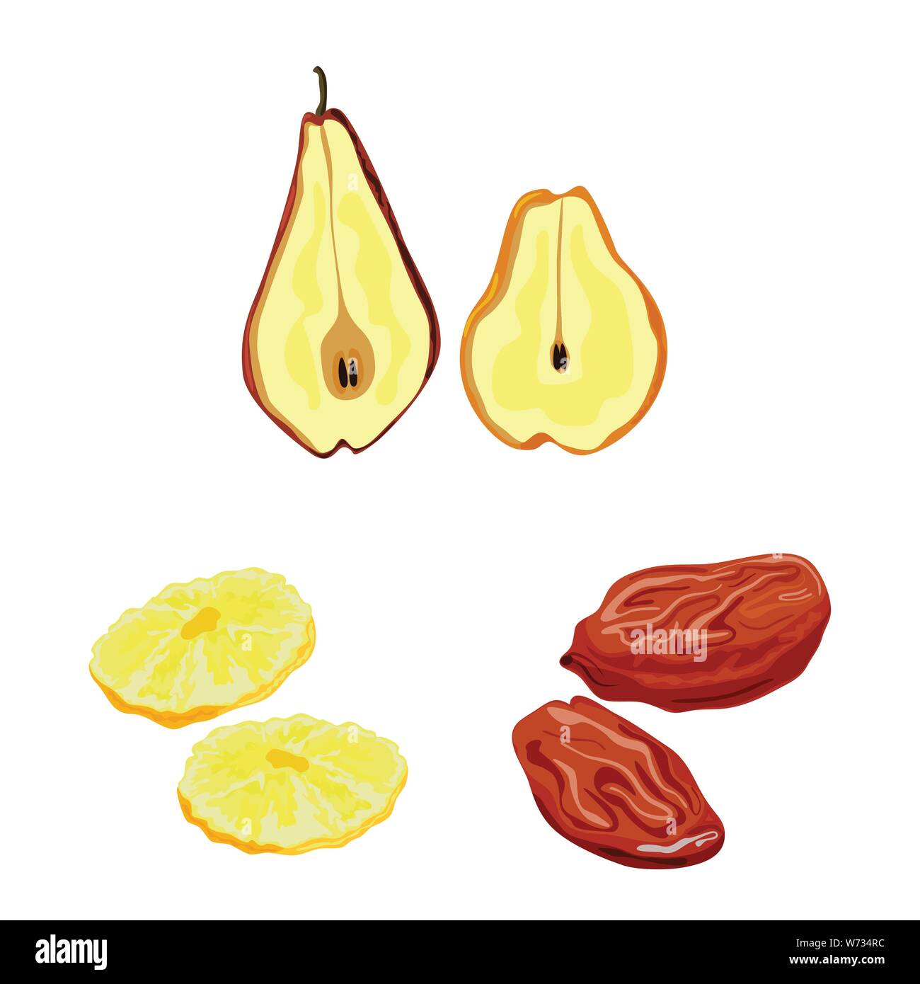 Vector illustration of fruit and dried icon. Collection of fruit and ...