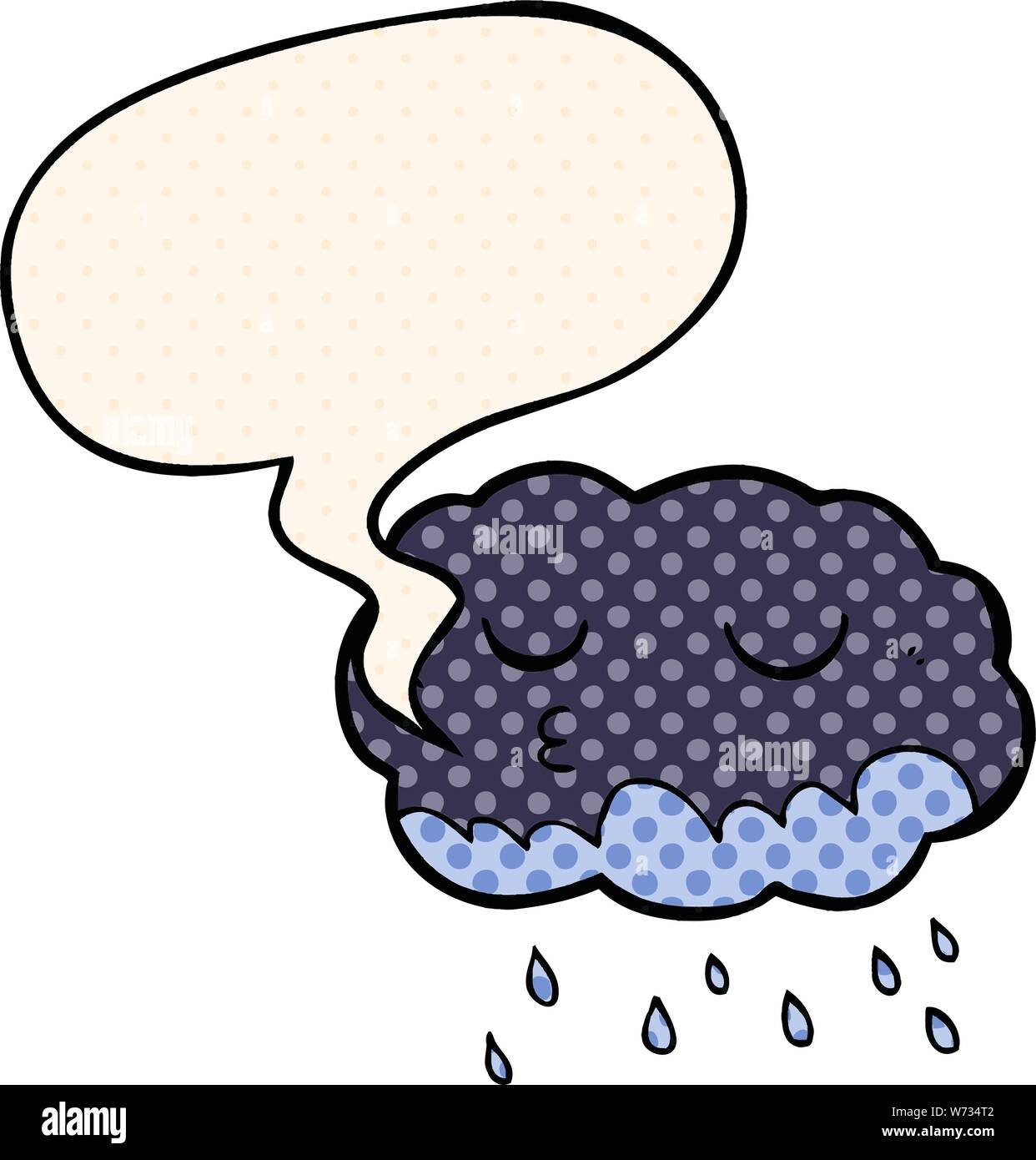 cartoon rain cloud with speech bubble in comic book style Stock Vector ...