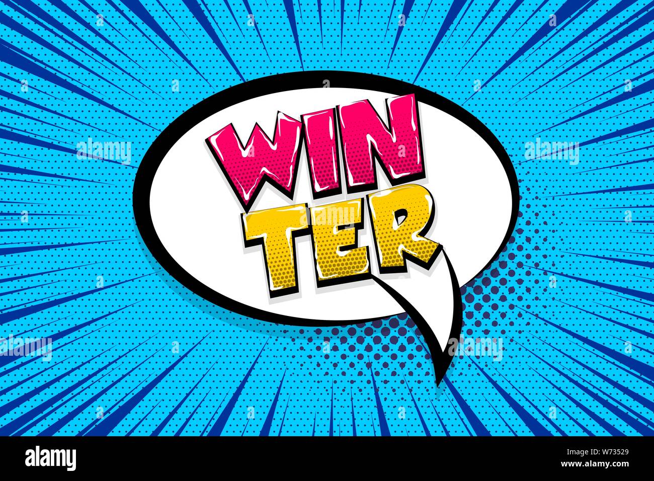 Winter comic text speech bubble pop art Stock Vector Image & Art - Alamy