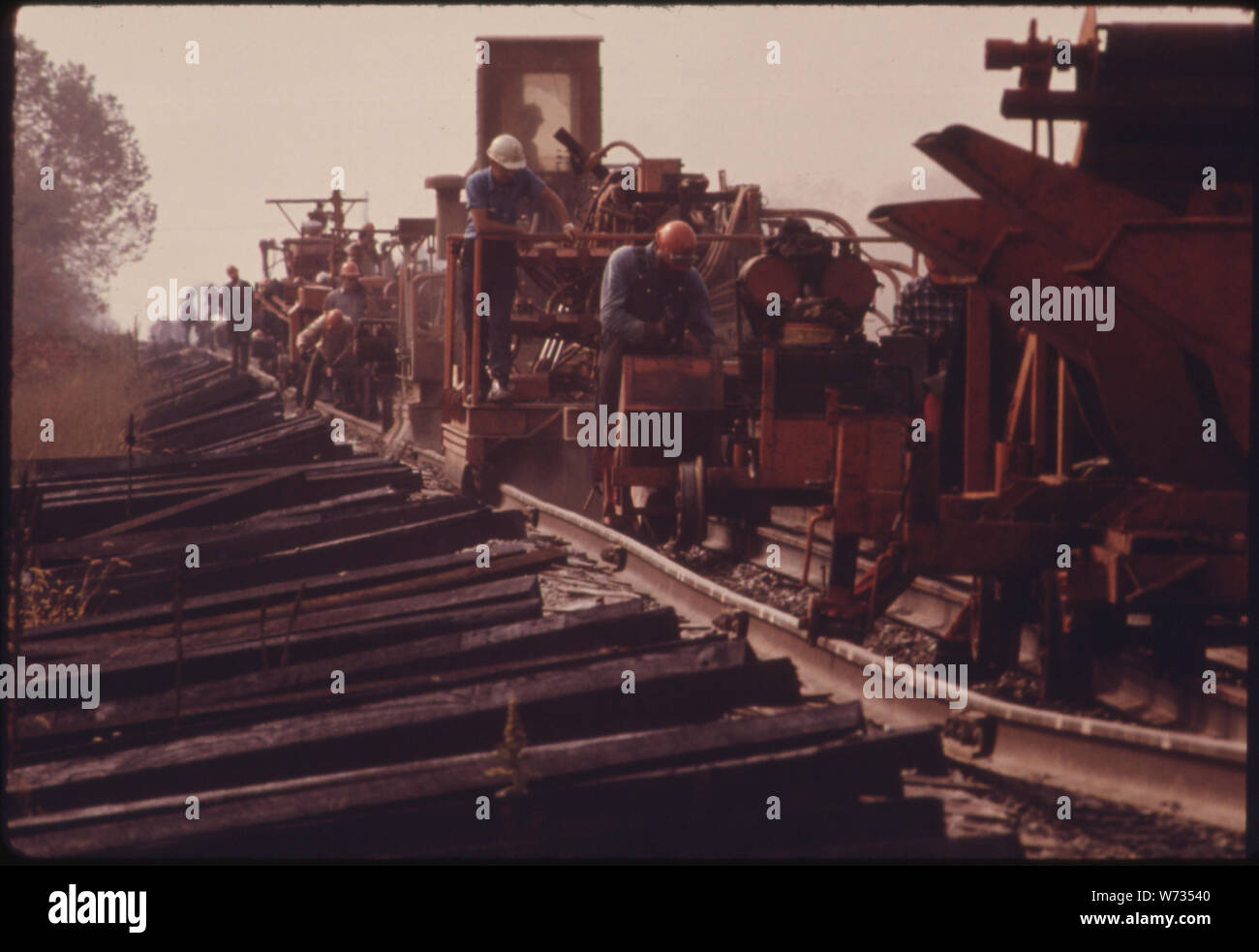 Railroad track maintenance crew hi-res stock photography and images - Alamy