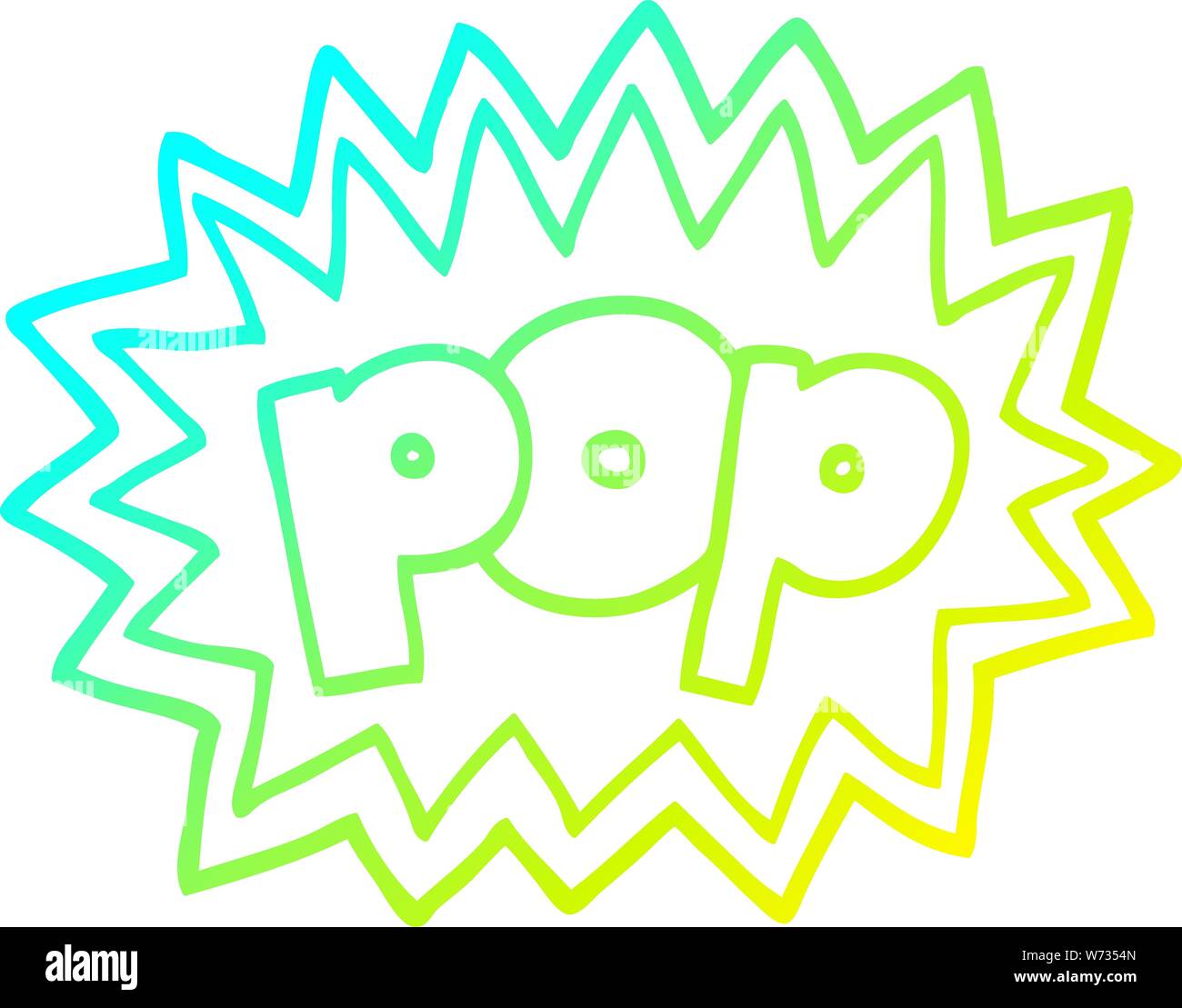cold gradient line drawing of a cartoon pop symbol Stock Vector Image ...