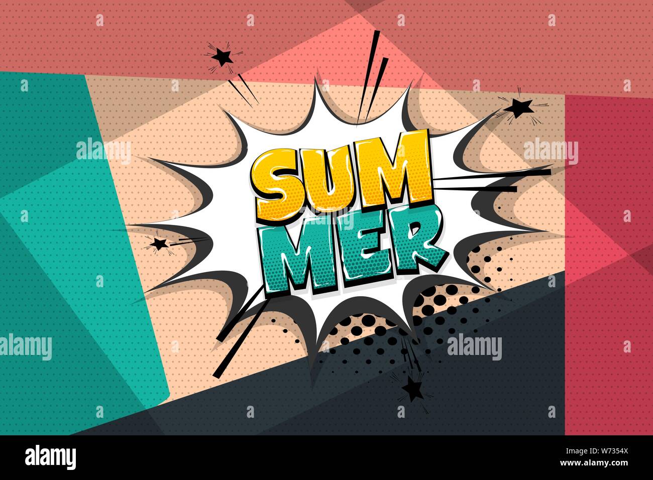Summer comic text speech bubble pop art Stock Vector Image & Art - Alamy