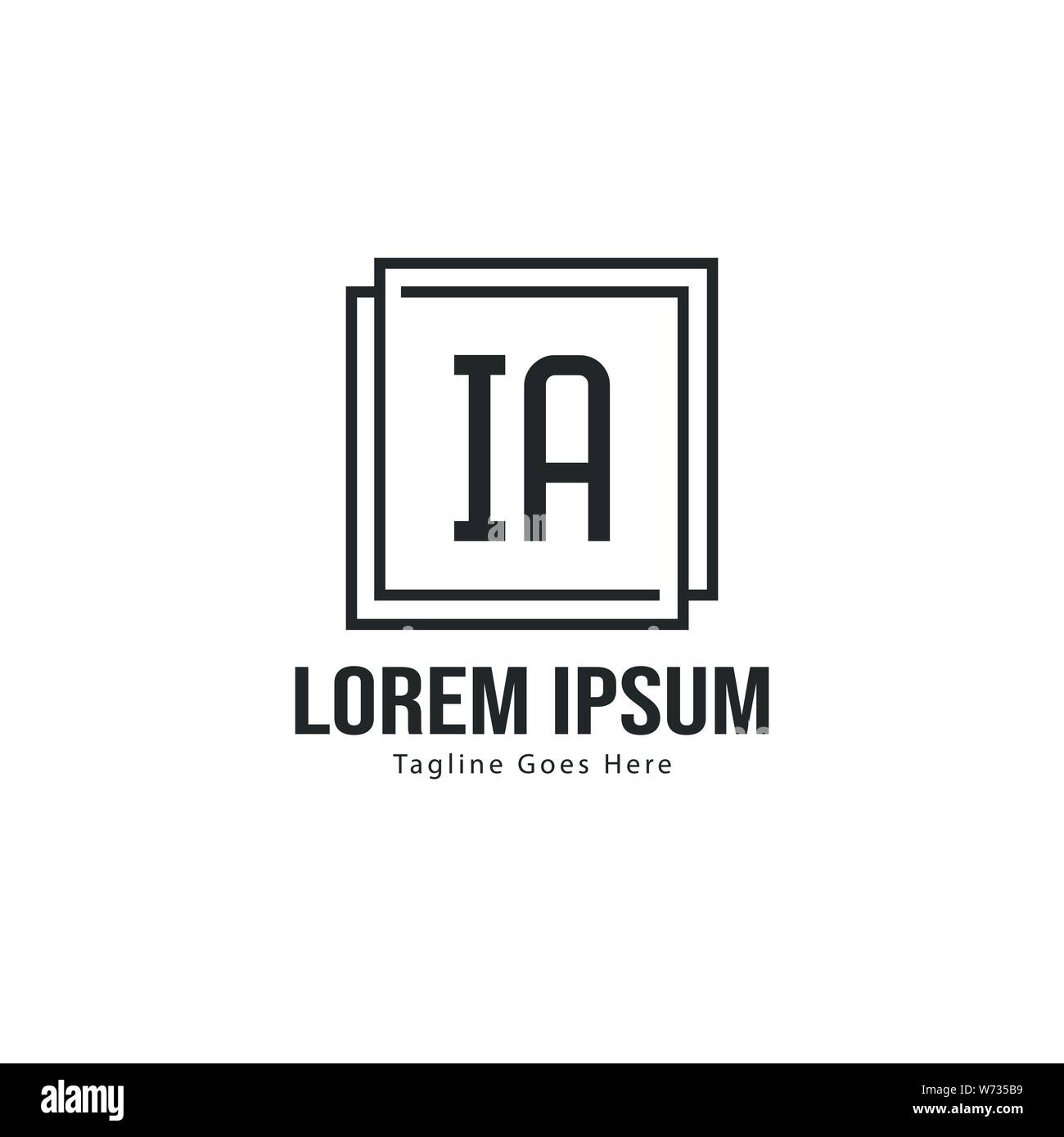 Initial IA logo template with modern frame. Minimalist IA letter logo ...