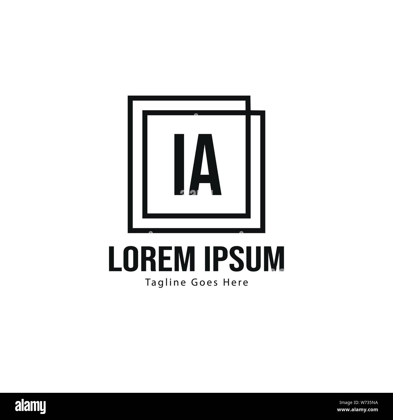 Initial IA logo template with modern frame. Minimalist IA letter logo ...
