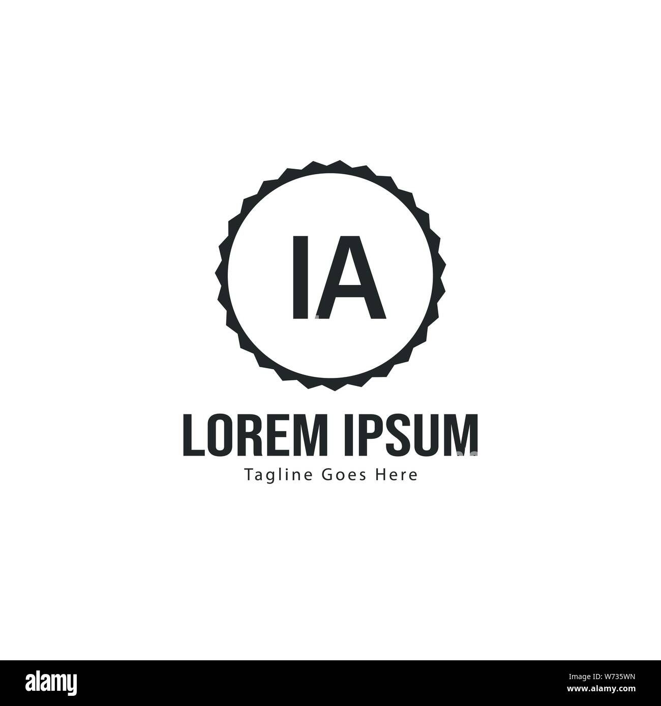 Initial IA logo template with modern frame. Minimalist IA letter logo ...