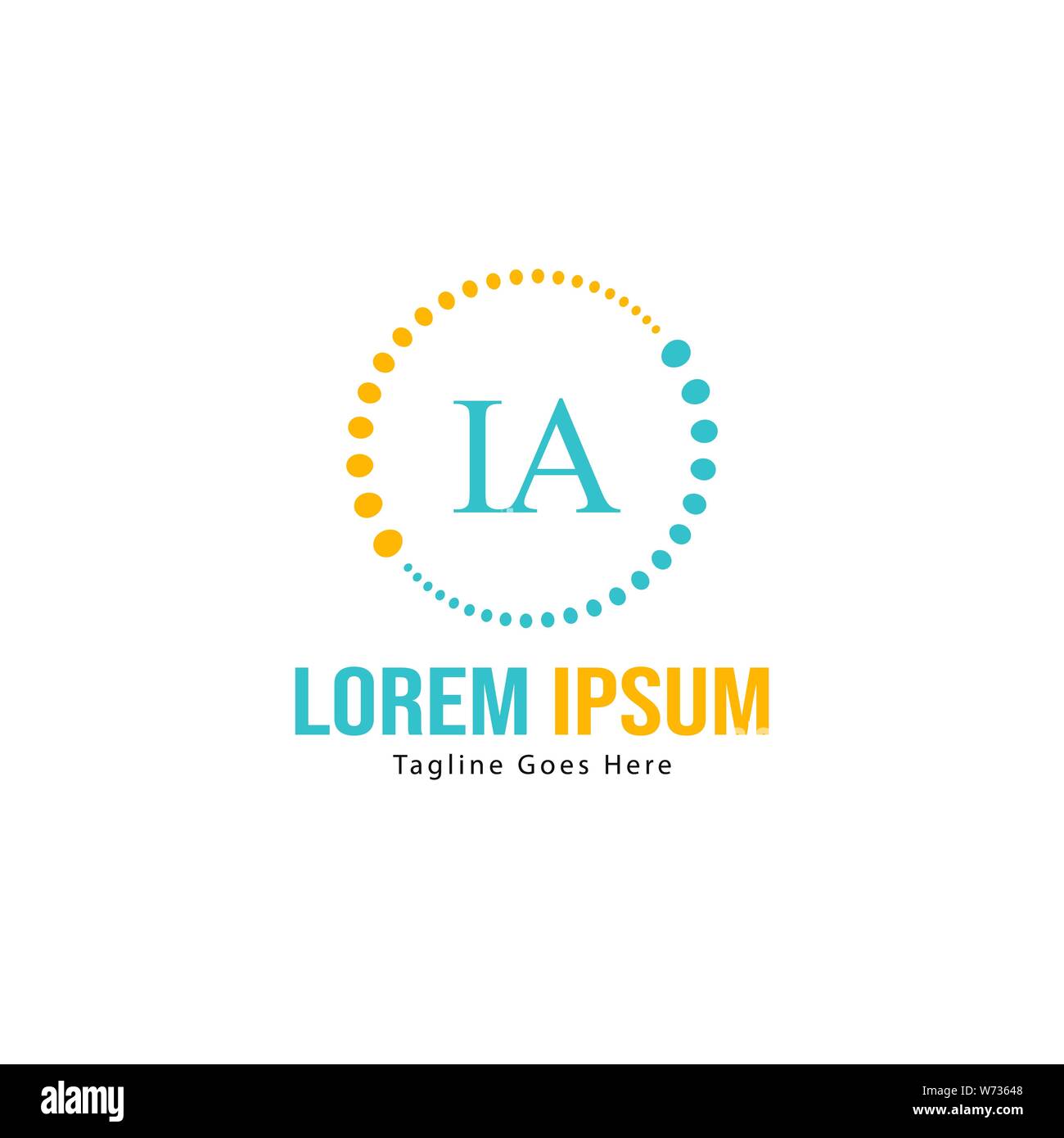 Initial IA logo template with modern frame. Minimalist IA letter logo ...