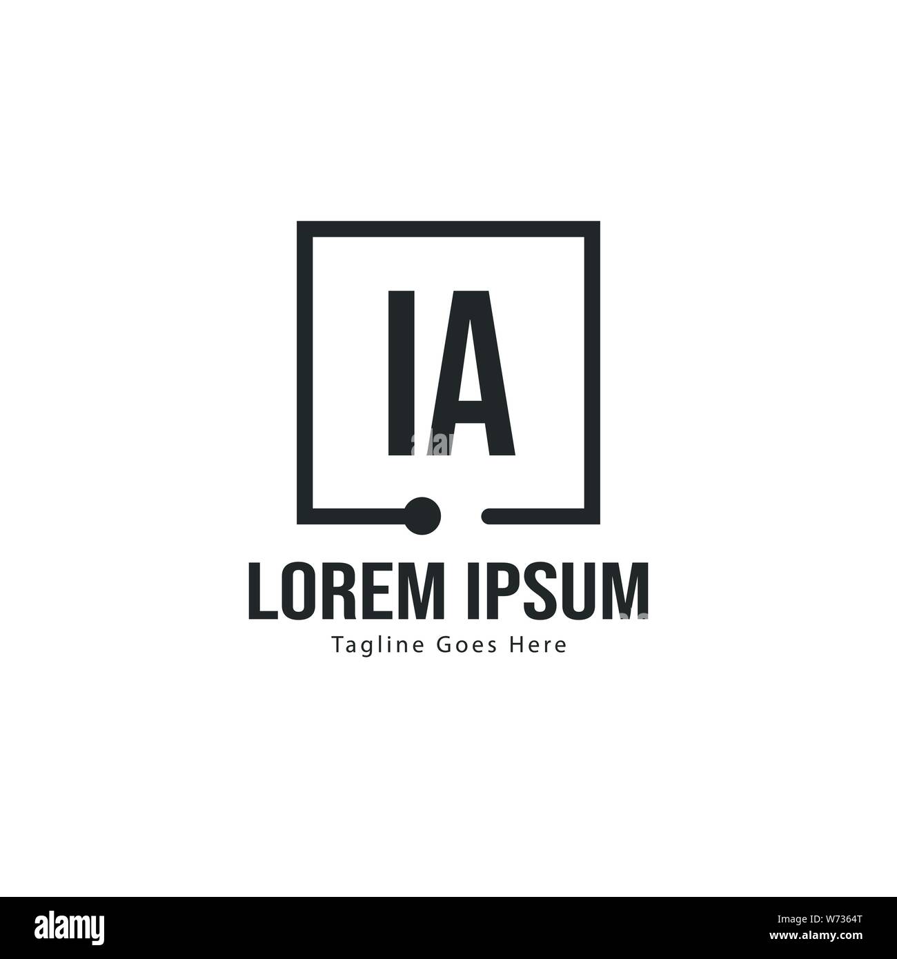 Initial IA logo template with modern frame. Minimalist IA letter logo ...