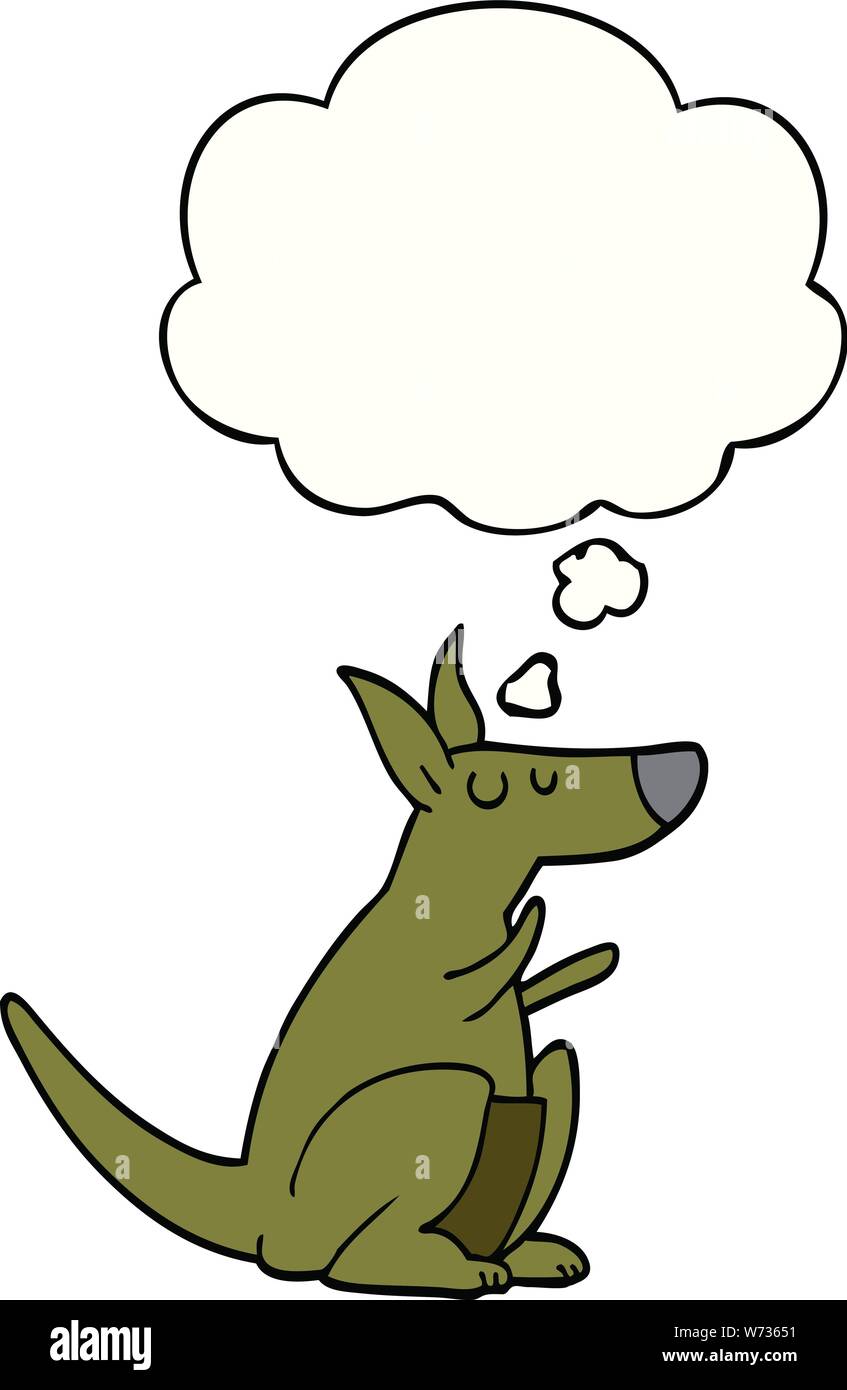 cartoon kangaroo with thought bubble Stock Vector Image & Art - Alamy