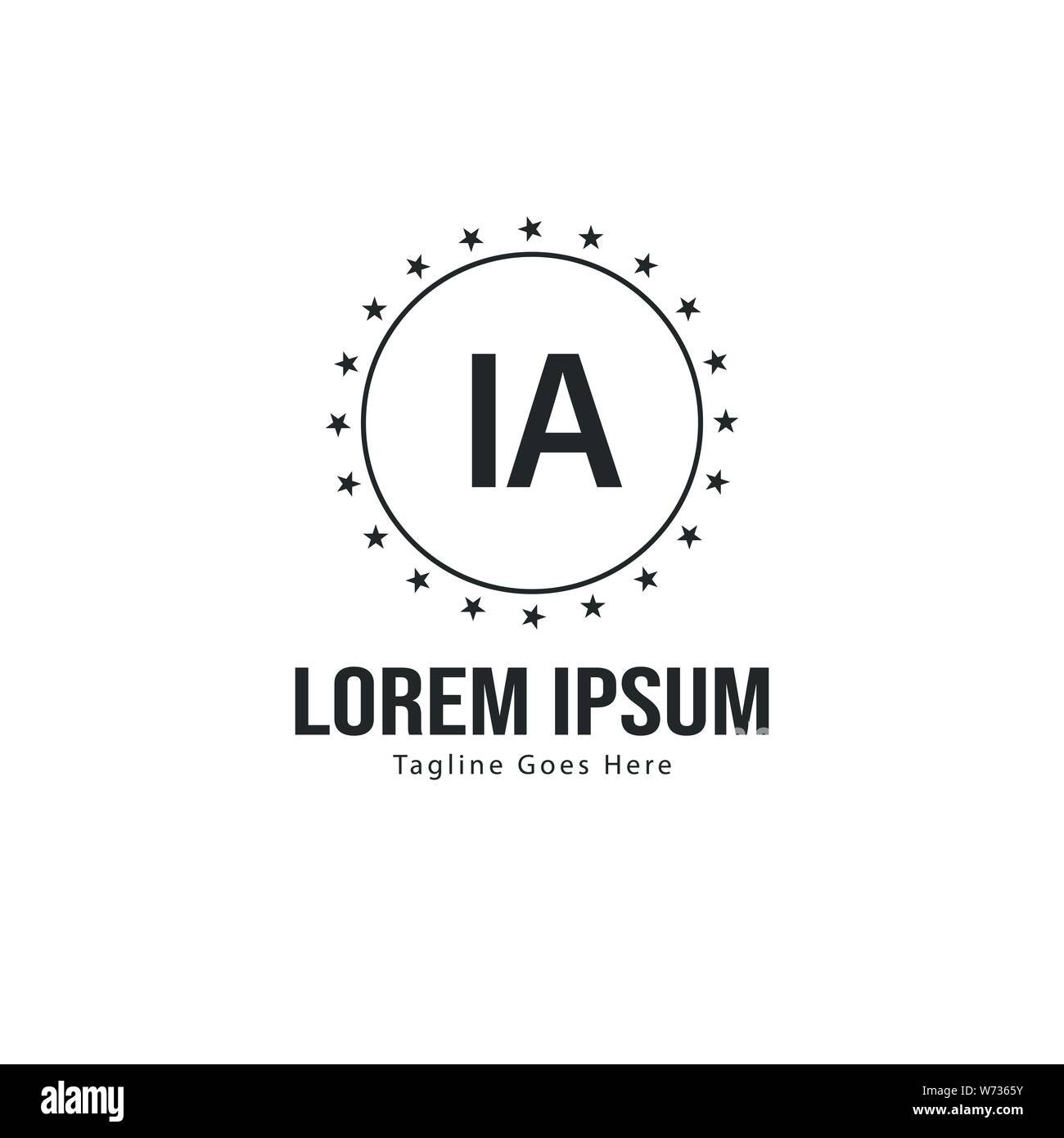Initial IA logo template with modern frame. Minimalist IA letter logo ...