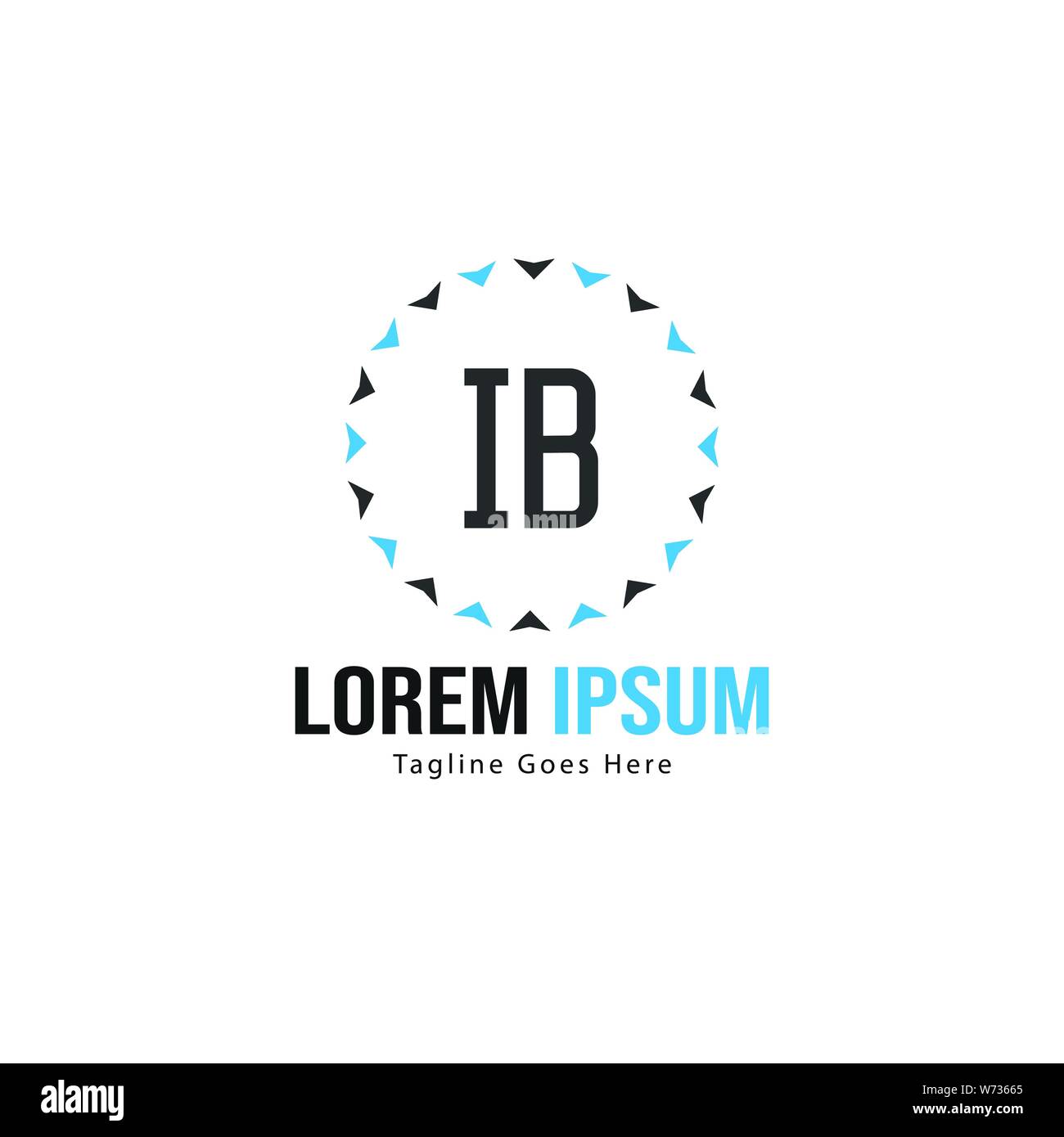 Initial IB logo template with modern frame. Minimalist IB letter logo ...