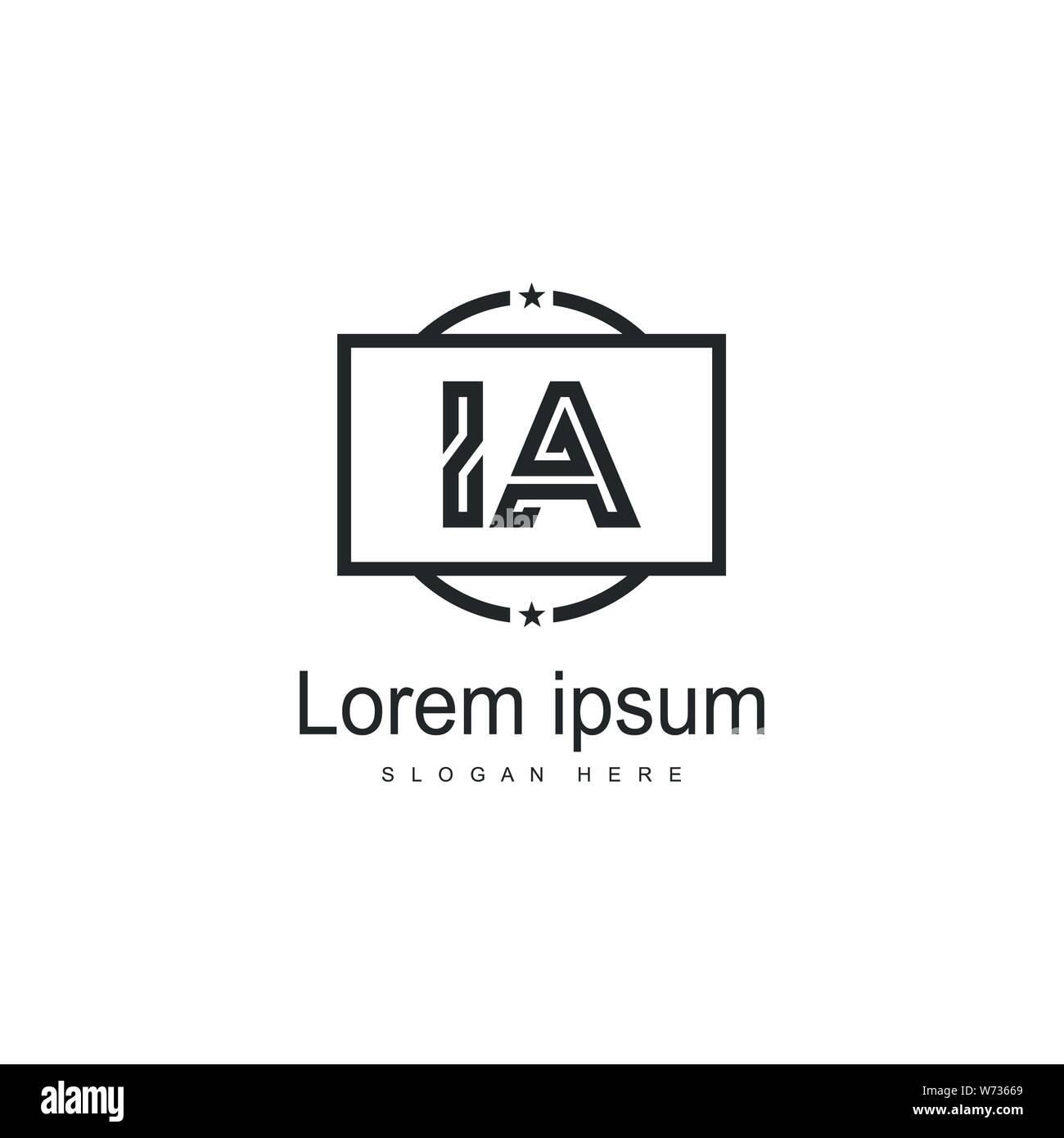 Initial IA logo template with modern frame. Minimalist IA letter logo ...